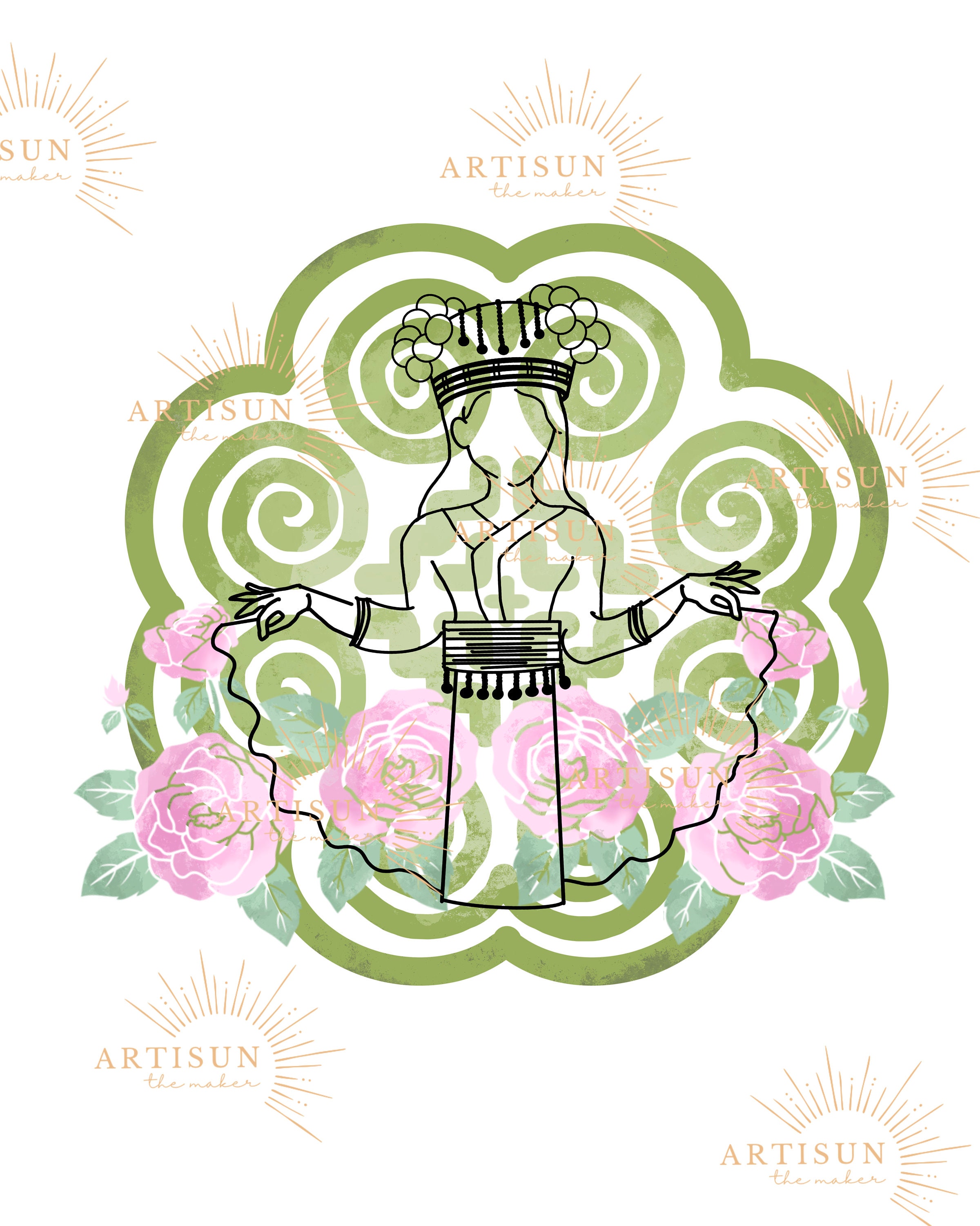 Hmong Flower Ladies PNG - Etsy