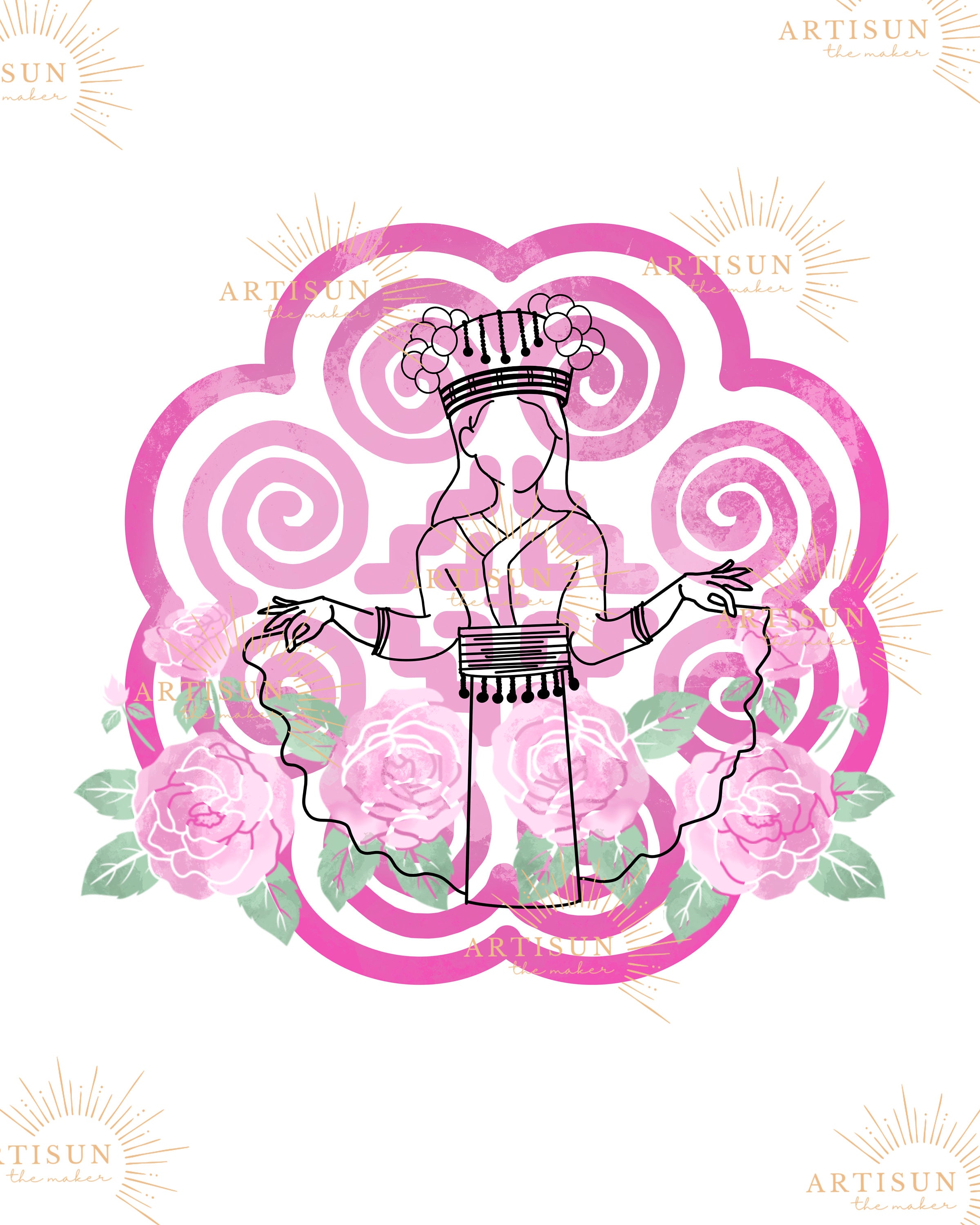 Hmong Flower Ladies PNG - Etsy