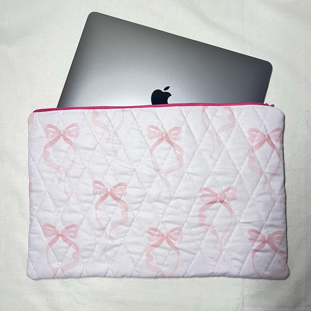 Pink Bow Laptop Sleeve 13 Inch, 15 Inch Laptop Sleeve, Puffy Laptop ...