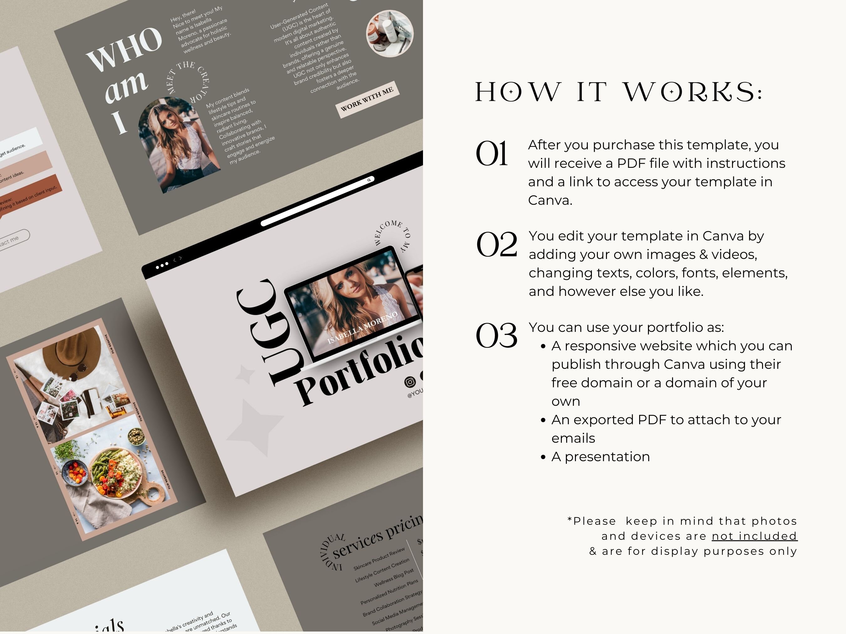 Influencer UGC Kit Canva Portfolio Creator Landing UGC Media Pitch ...