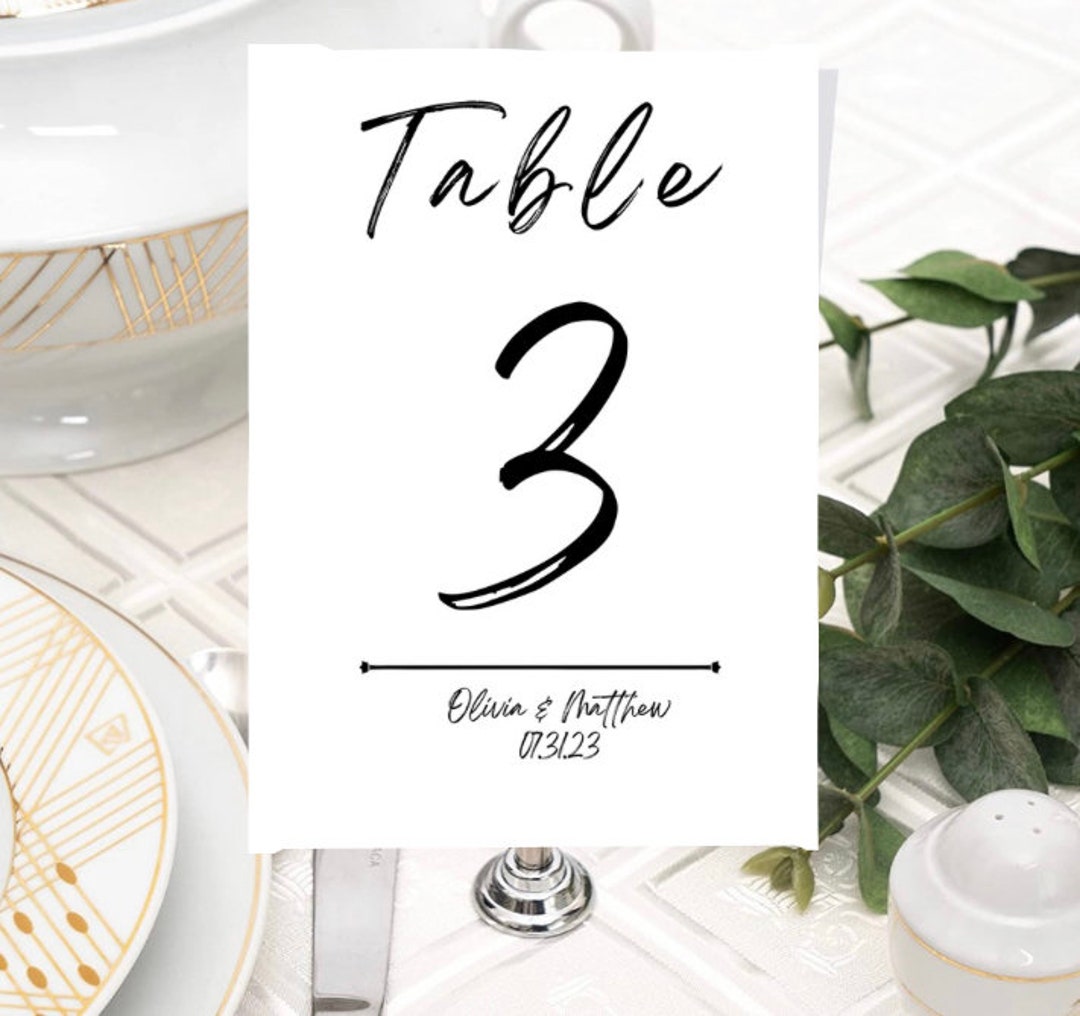 Modern Table Numbers Elegant Table Numbers Use Capitalized or ...