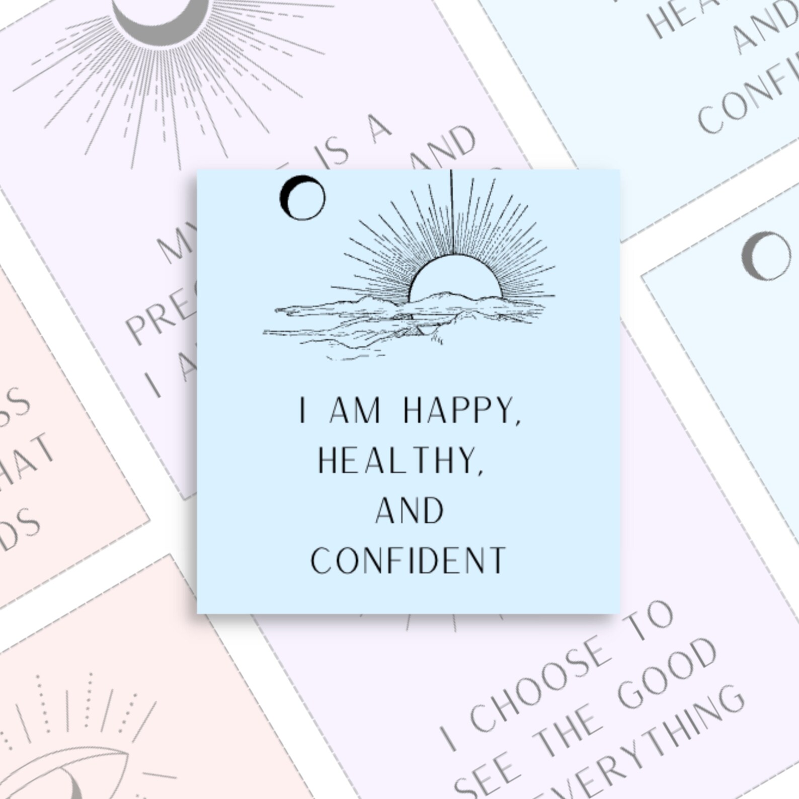Pastel Goth Print Printable Affirmation Cards Motivational Cards Set ...