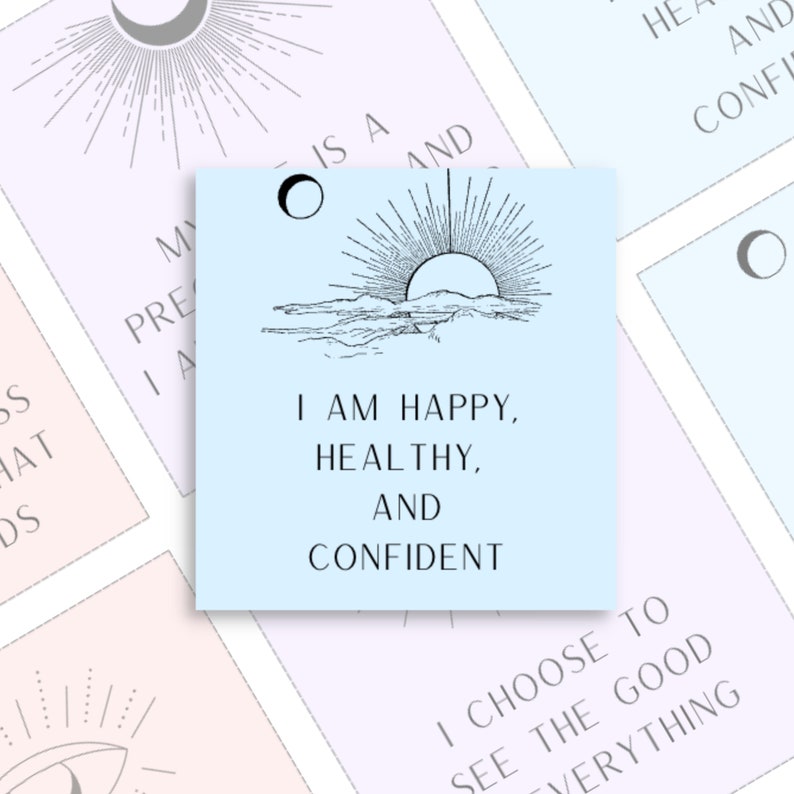 Pastel Goth Print Printable Affirmation Cards Motivational Cards Set ...