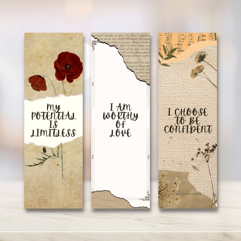 Vintage Bookmark | Floral Bookmark | Cute Bookmark Set | Aesthetic ...