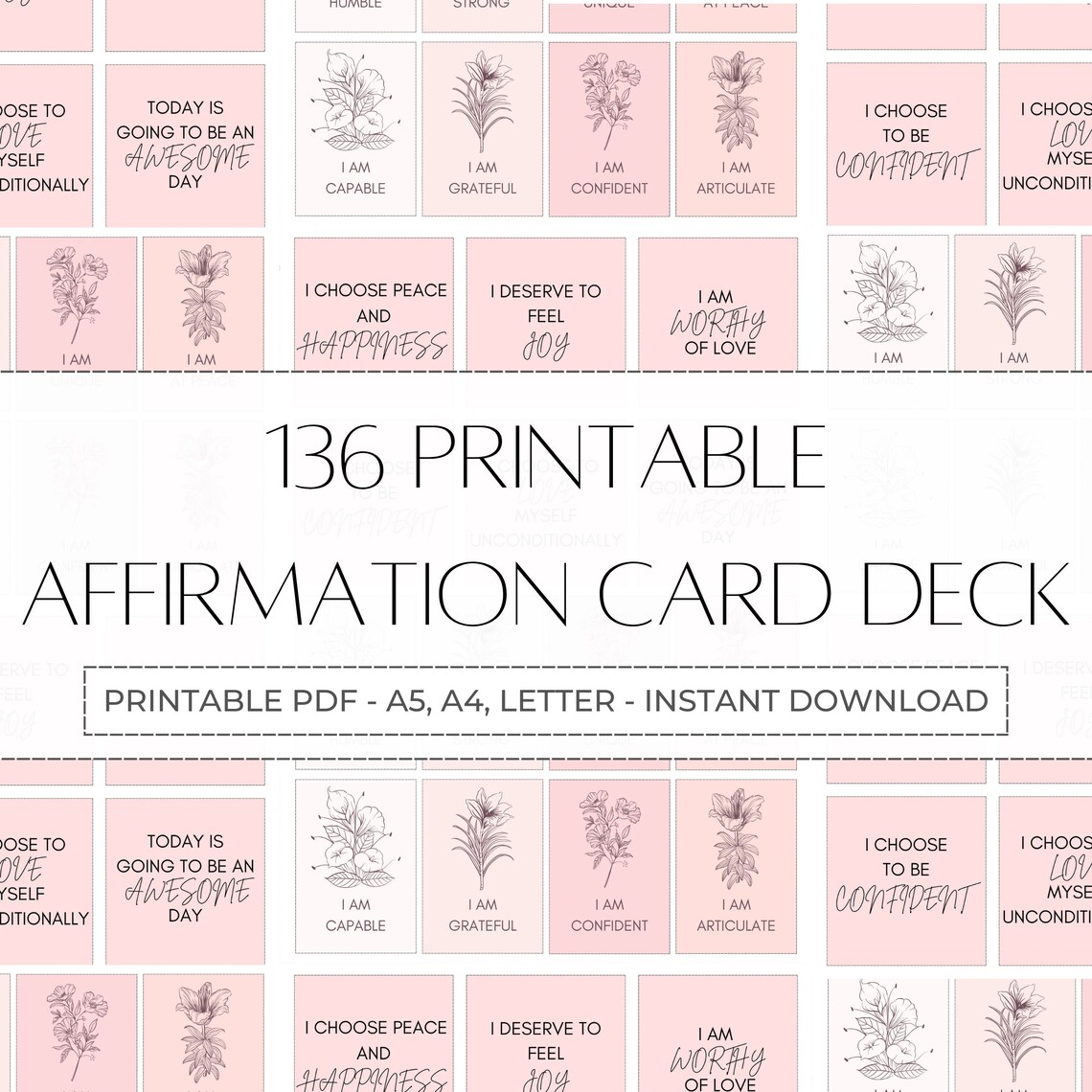 Cute Affirmation Cards Affirmation Deck Cards Printable Affirmation ...