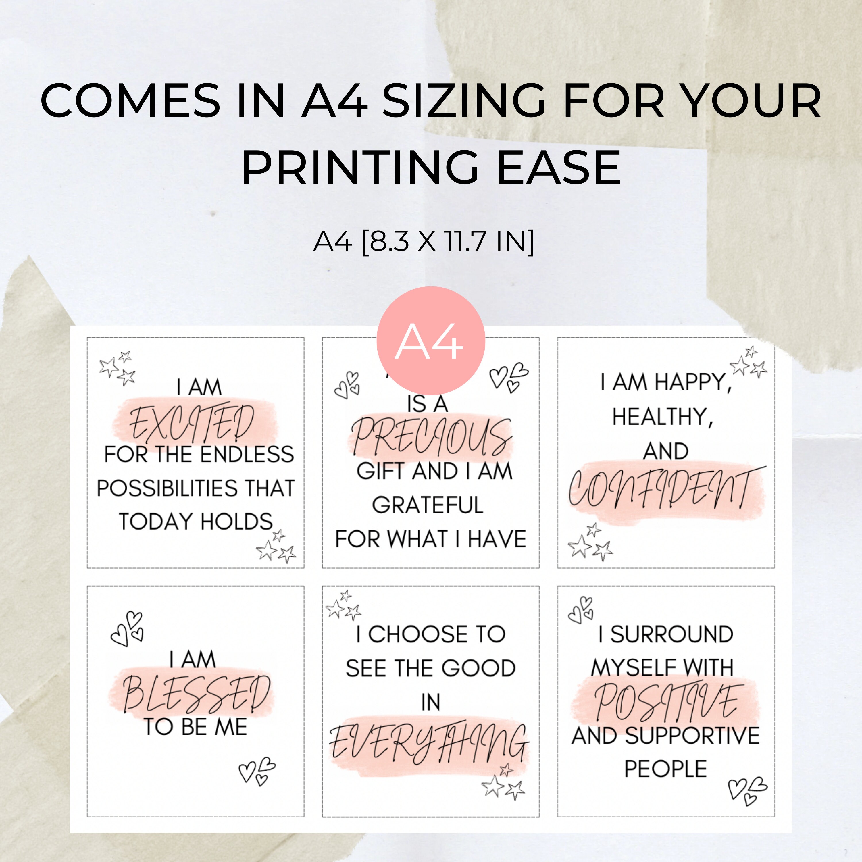 Cute Affirmation Cards Printable Affirmation Cards Motivational Cards ...