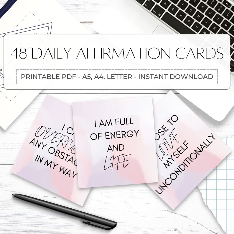 Purple Affirmation Cards | Printable Affirmation Cards | Motivational ...