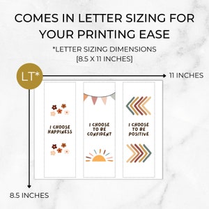 Boho Positive Affirmation Printable Bookmarks | Bookmark Set | Digital ...