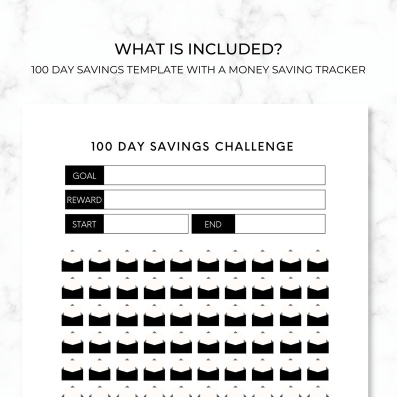 100 Day Savings Challenge Envelopes Tracker, Custom Fillable PDF - Etsy