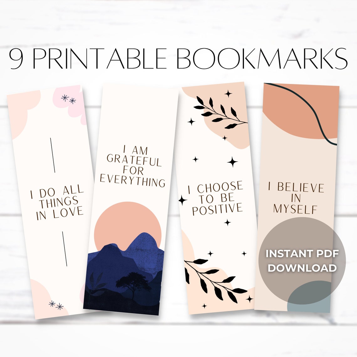Positive Affirmation Bookmarks: Printable Bookmark Set (digital ...