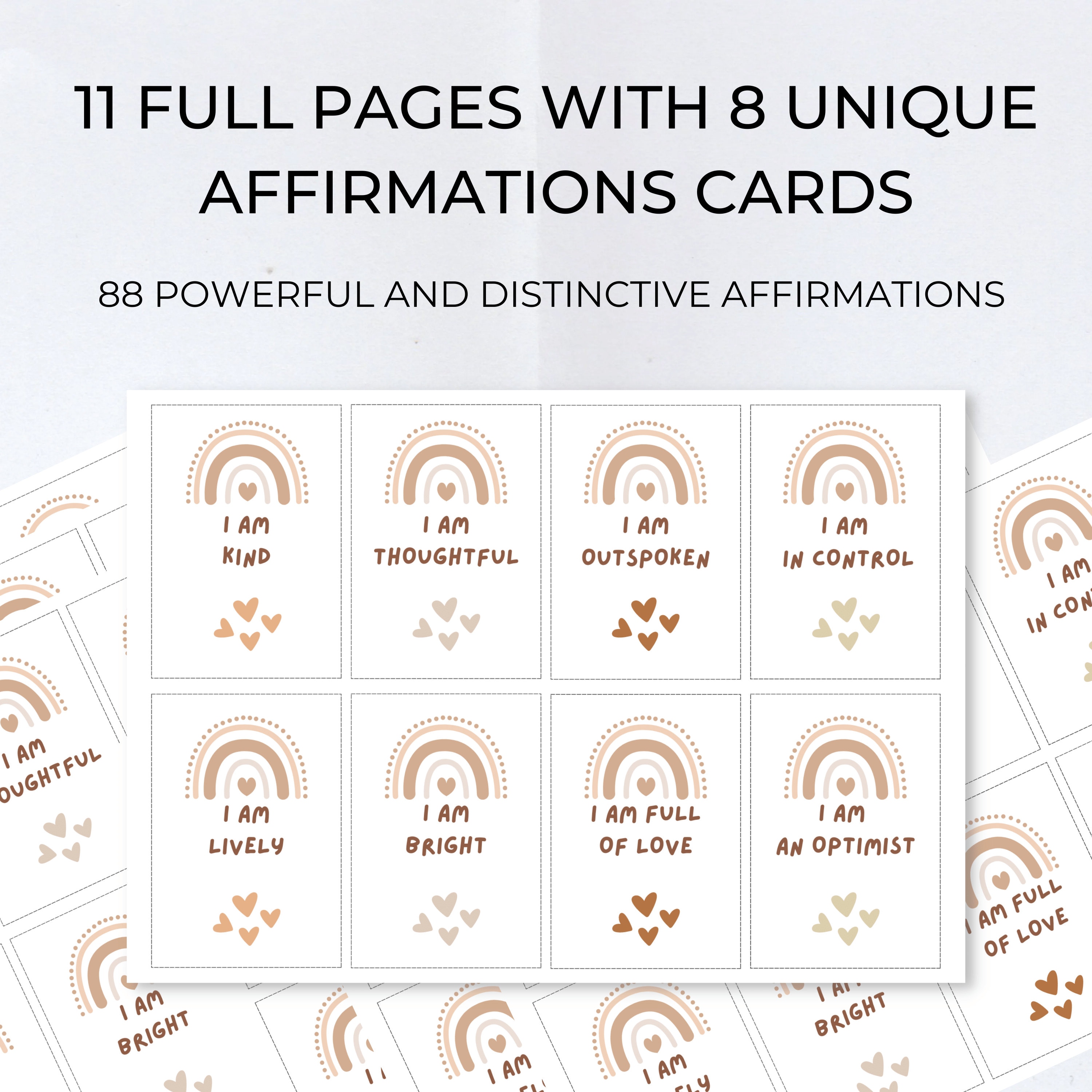 Boho Affirmation Cards Printable Affirmation Cards - Etsy