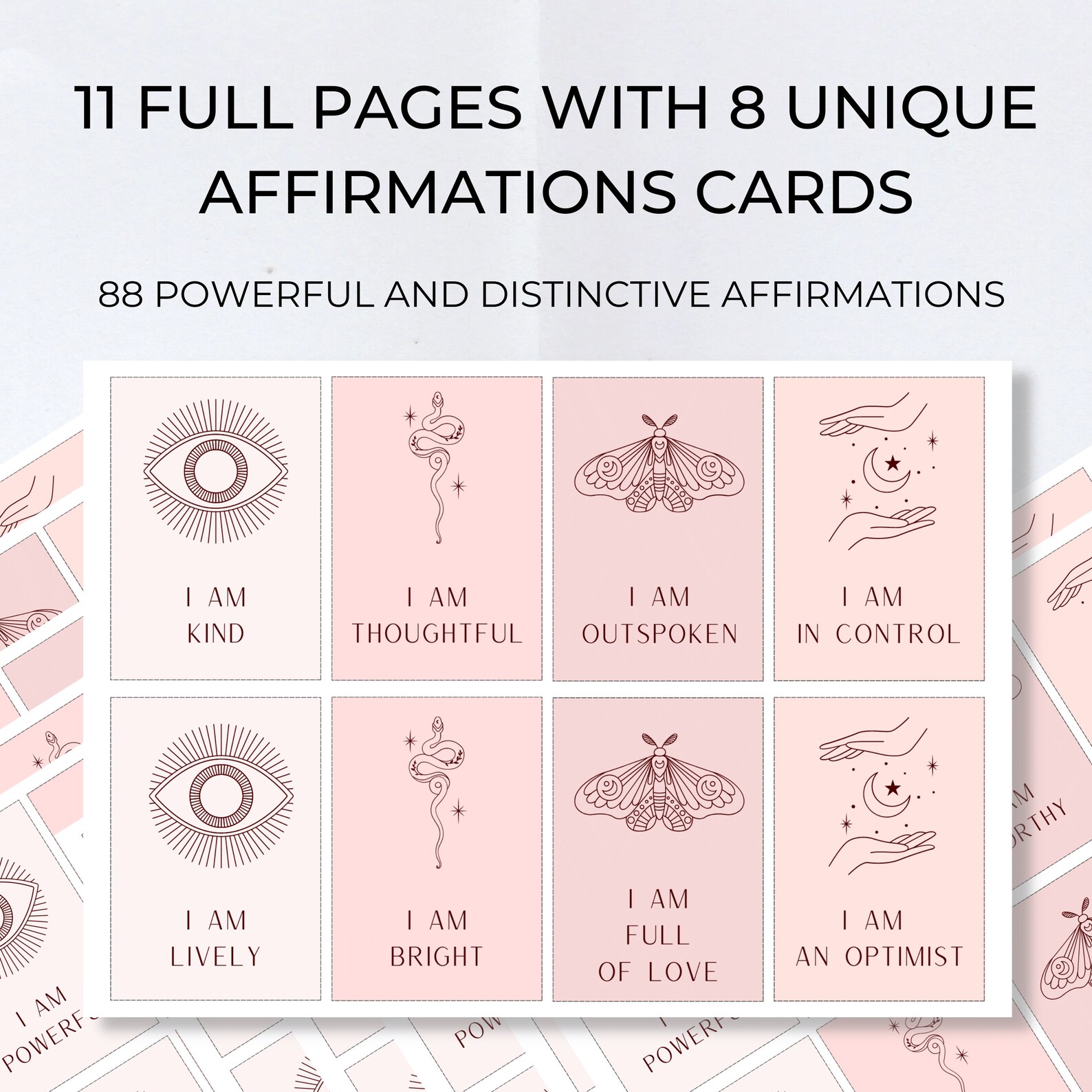 Witchy Affirmation Cards Printable Affirmation Cards Motivational Cards Set Affirmation Deck ...