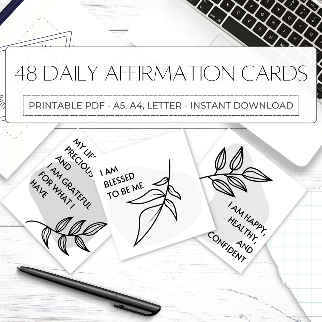 Boho Affirmation Cards: Daily Motivational Set (PDF) - Etsy