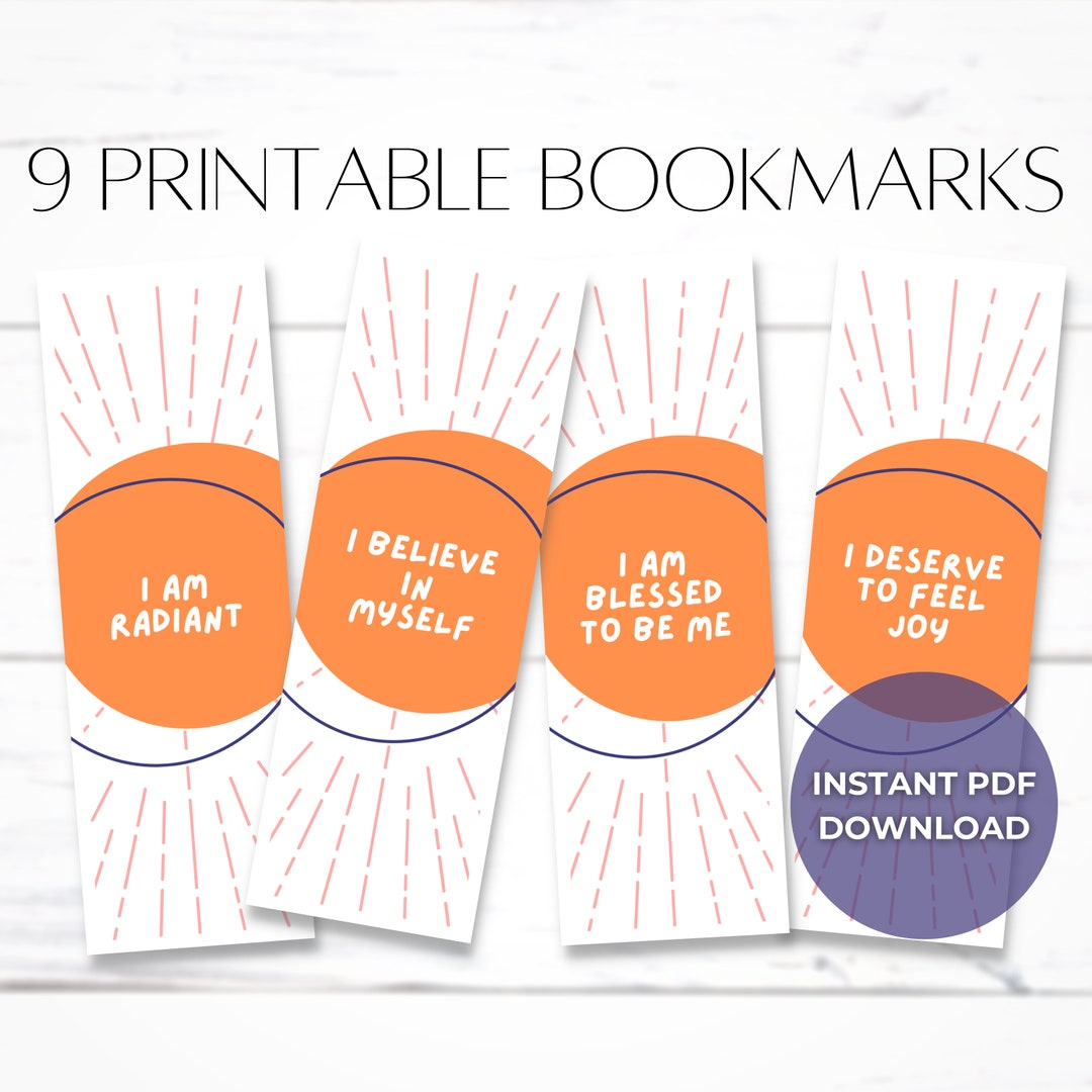 Boho Affirmation Bookmarks: Printable Motivation Set (PDF) - Etsy