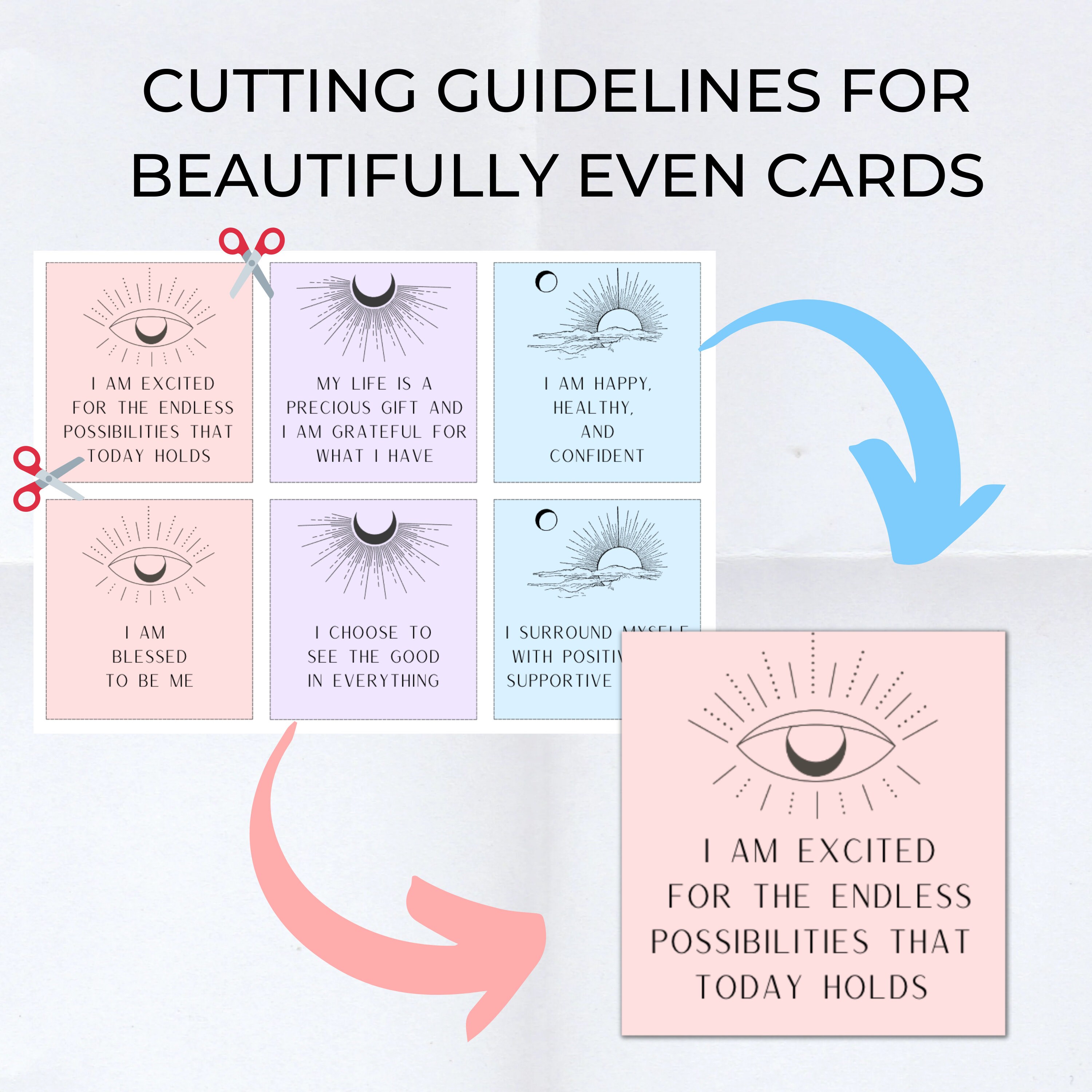 Pastel Goth Print Printable Affirmation Cards Motivational - Etsy