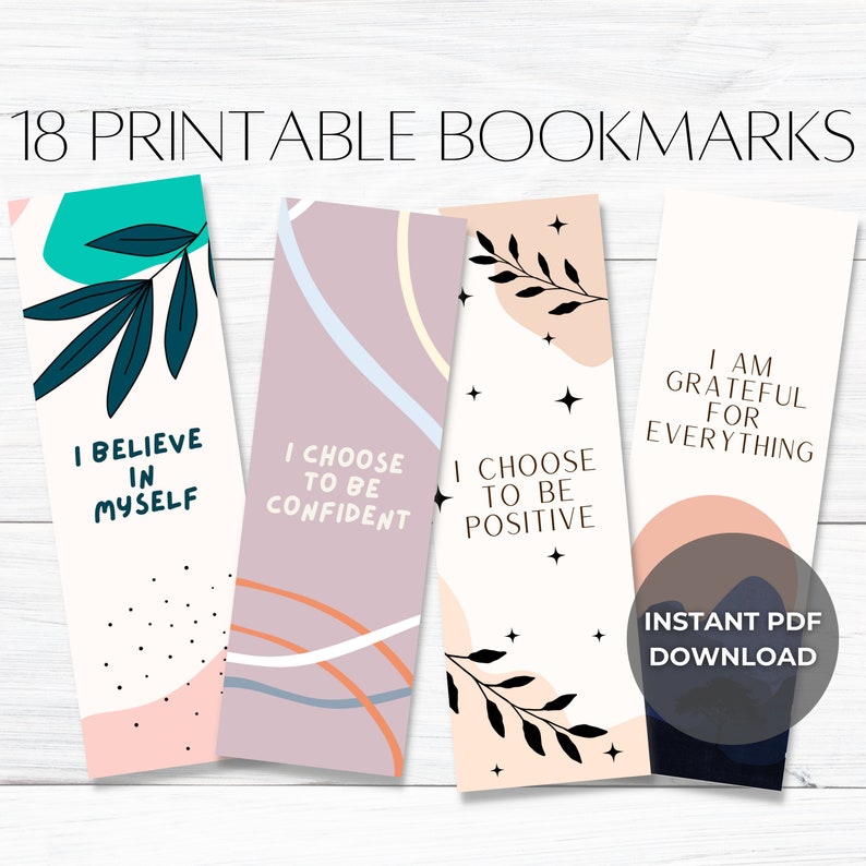 Boho Bookmark Bundle, Pretty Digital Bookmark for Women - Etsy