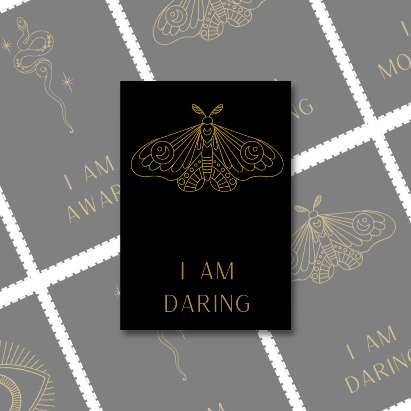 Black Affirmation Cards Printable Affirmation Cards Motivational Cards ...