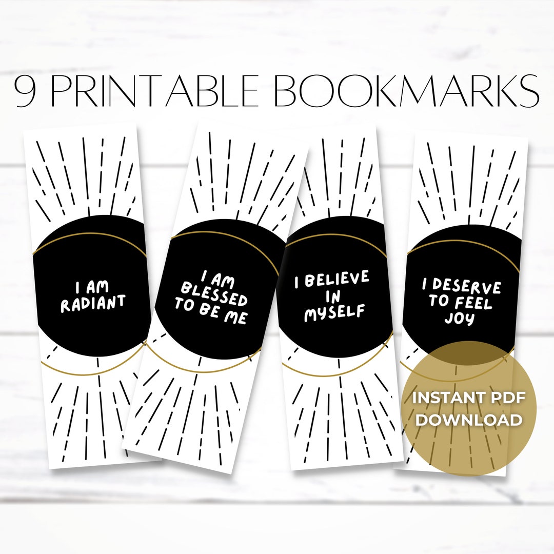 Boho Bookmarks | Black and White Bookmarks | Cute Bookmark Set ...