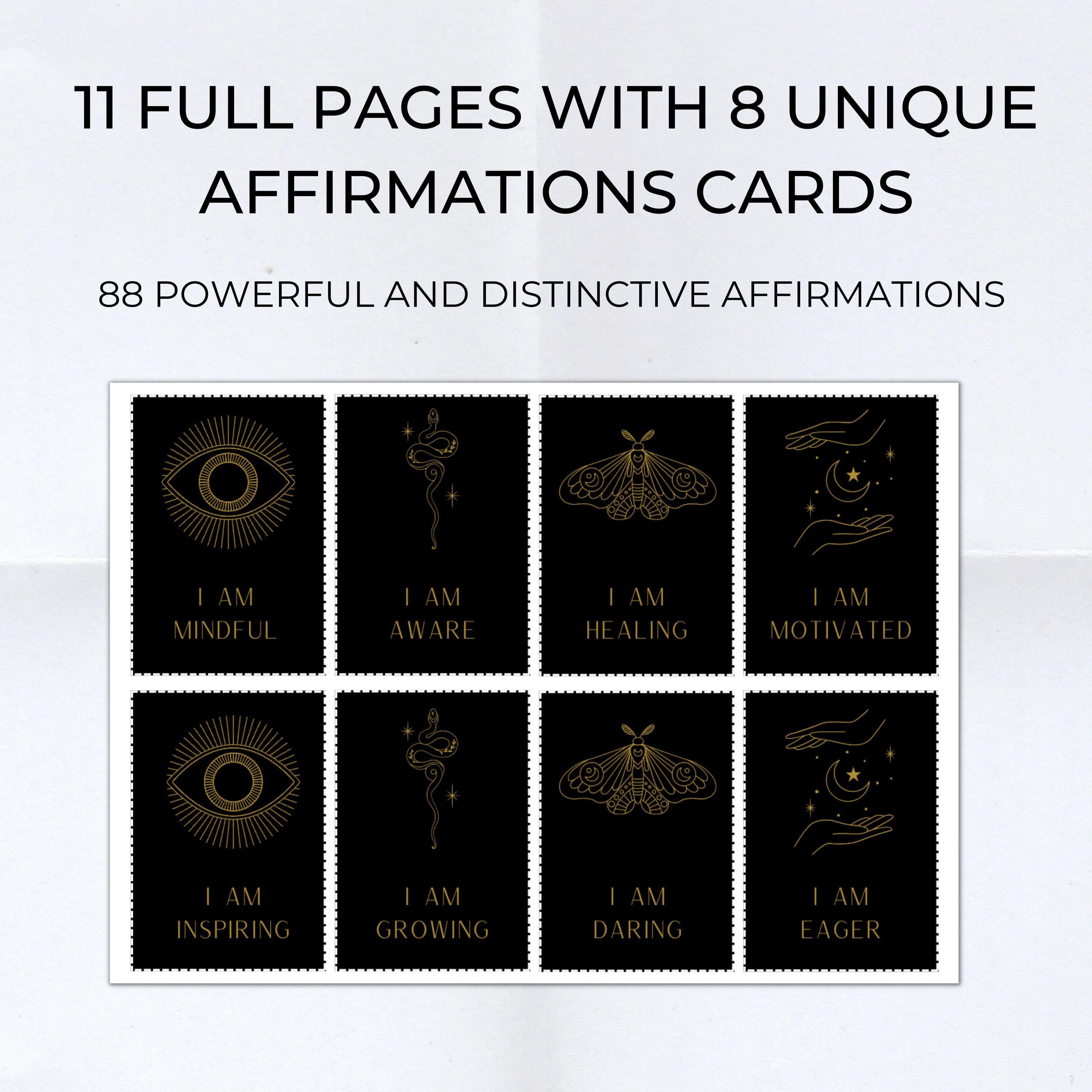 Black Affirmation Cards | Printable Affirmation Cards | Motivational ...