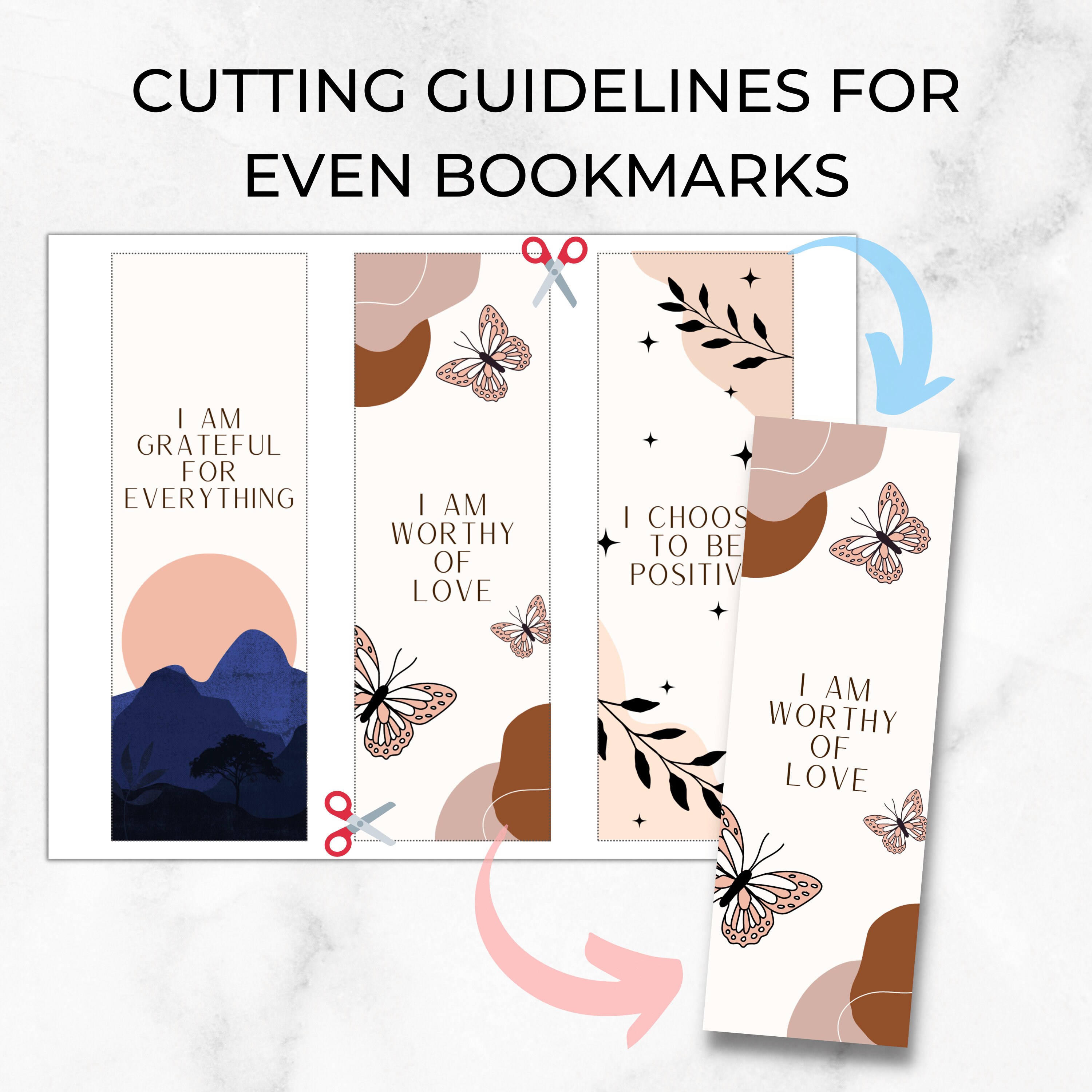 Printable Bookmarks | Positive Affirmation Bookmarks | Bookmark Set ...