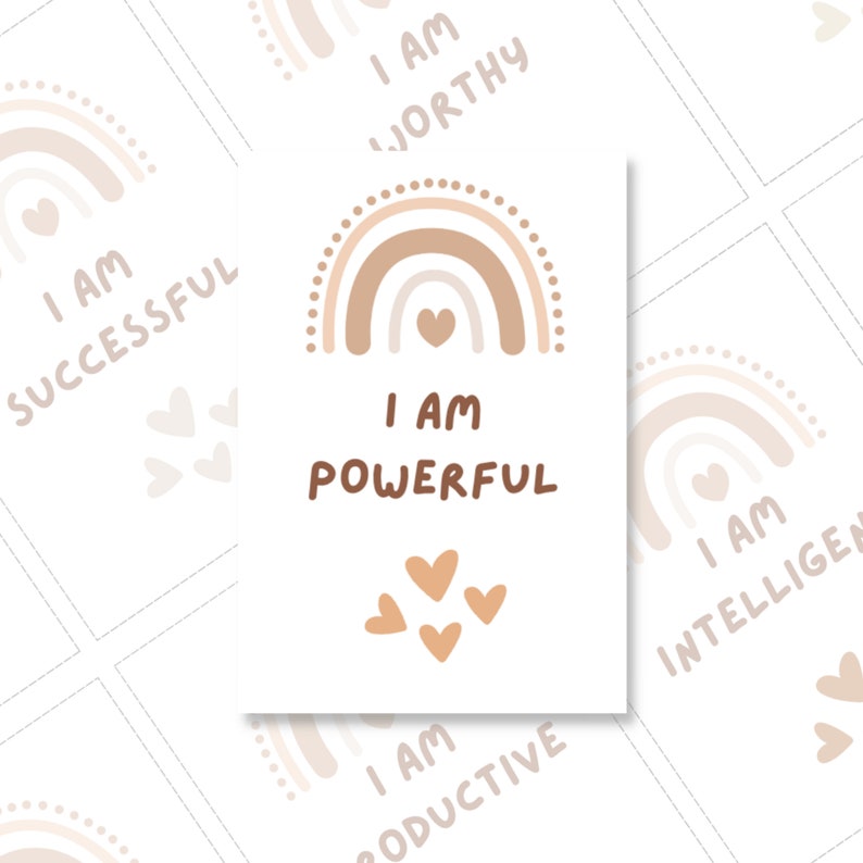 Boho Affirmation Cards Printable Affirmation Cards - Etsy
