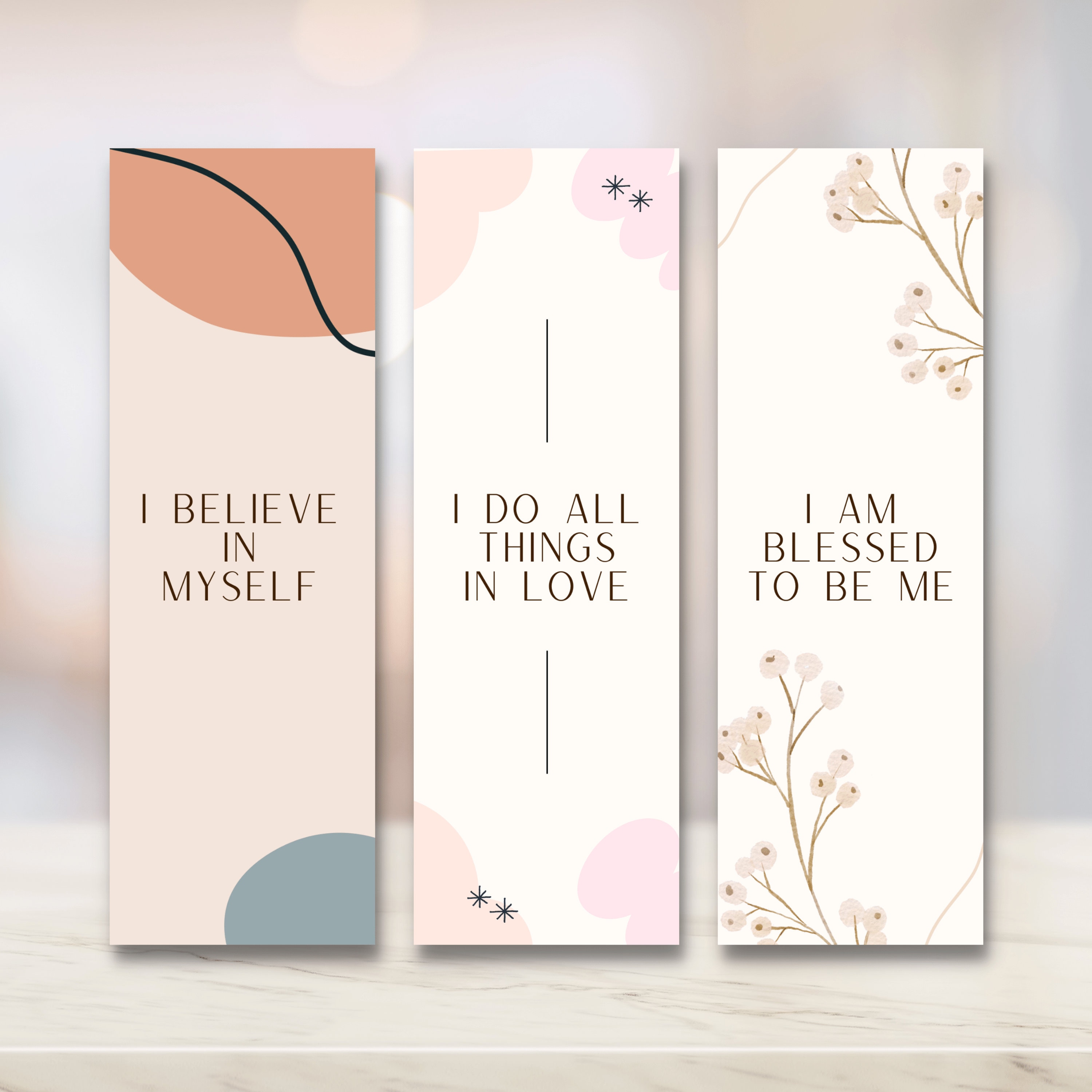 Printable Bookmarks Positive Affirmation Bookmarks Bookmark Set Digital ...