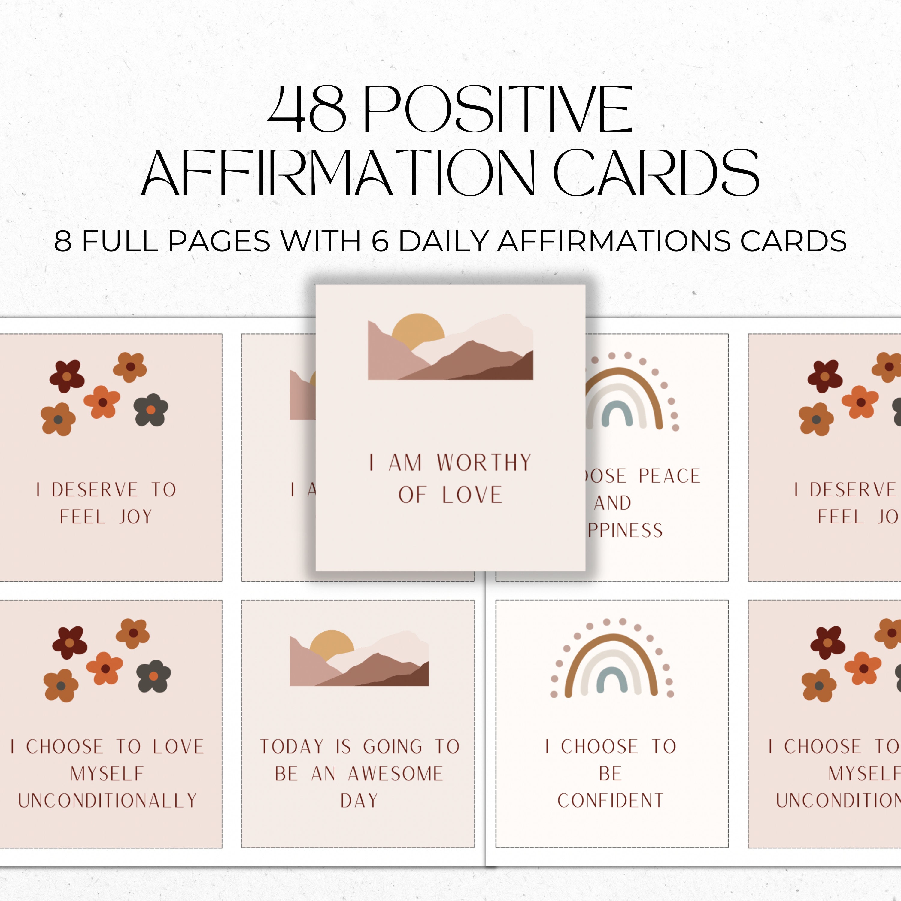 Boho Affirmations Affirmation Card Deck Printable Affirmation Cards Law ...