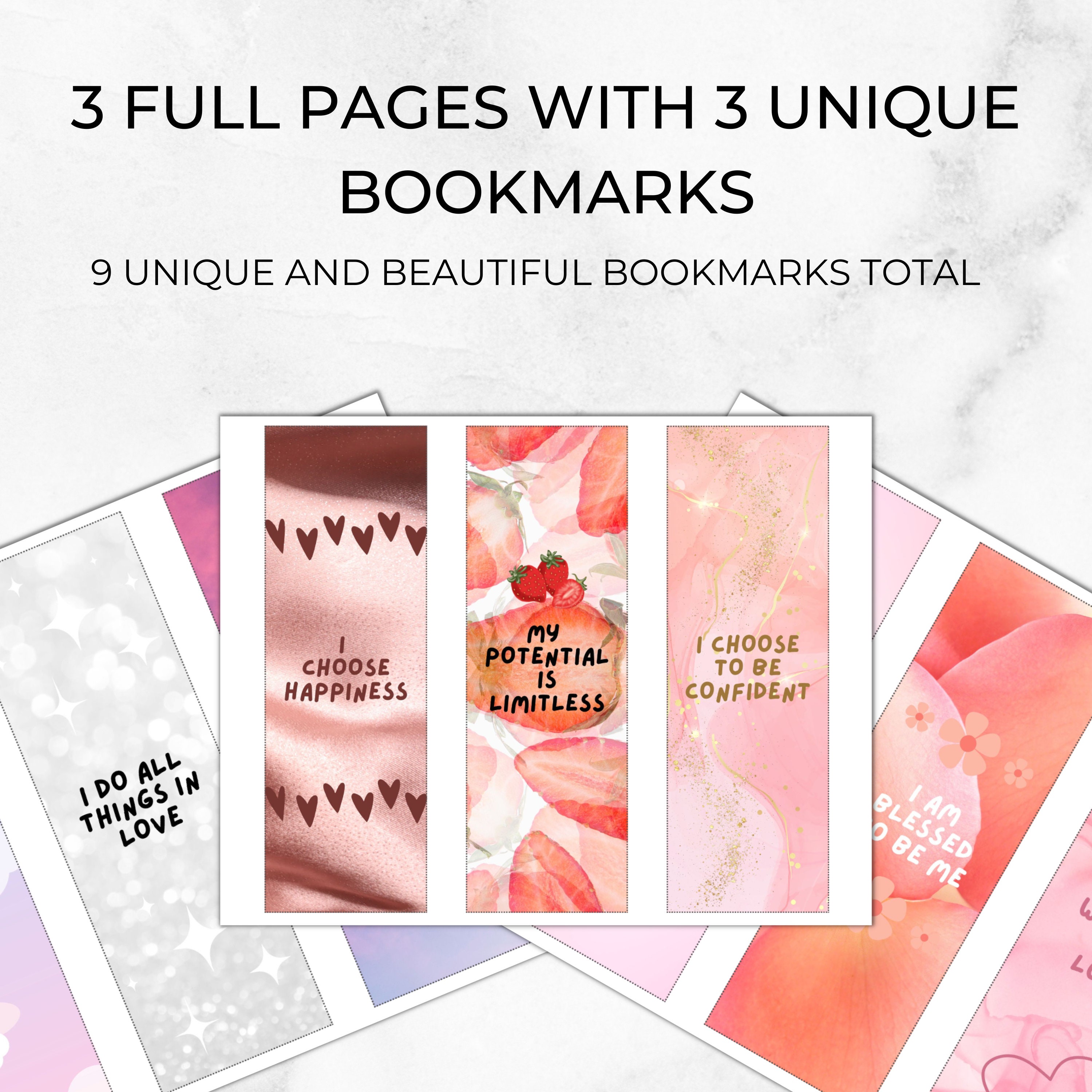 Cute Bookmark Set Pretty Bookmark Aesthetic Bookmarks - Etsy