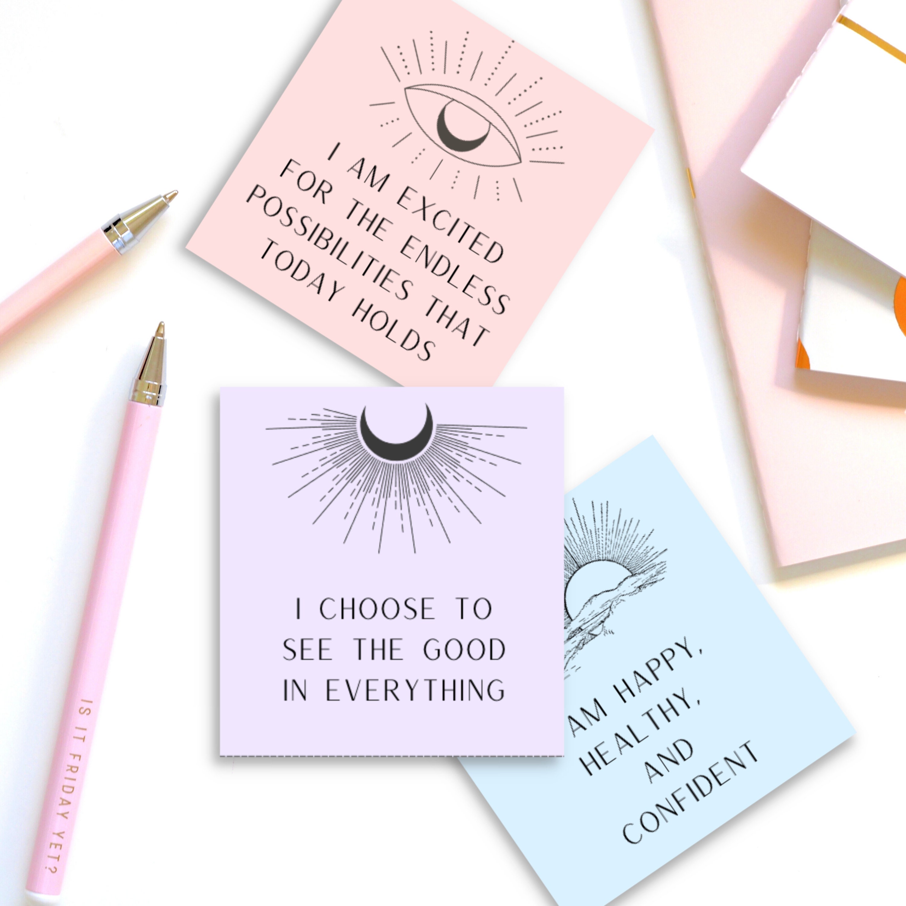 Pastel Goth Print Printable Affirmation Cards Motivational - Etsy