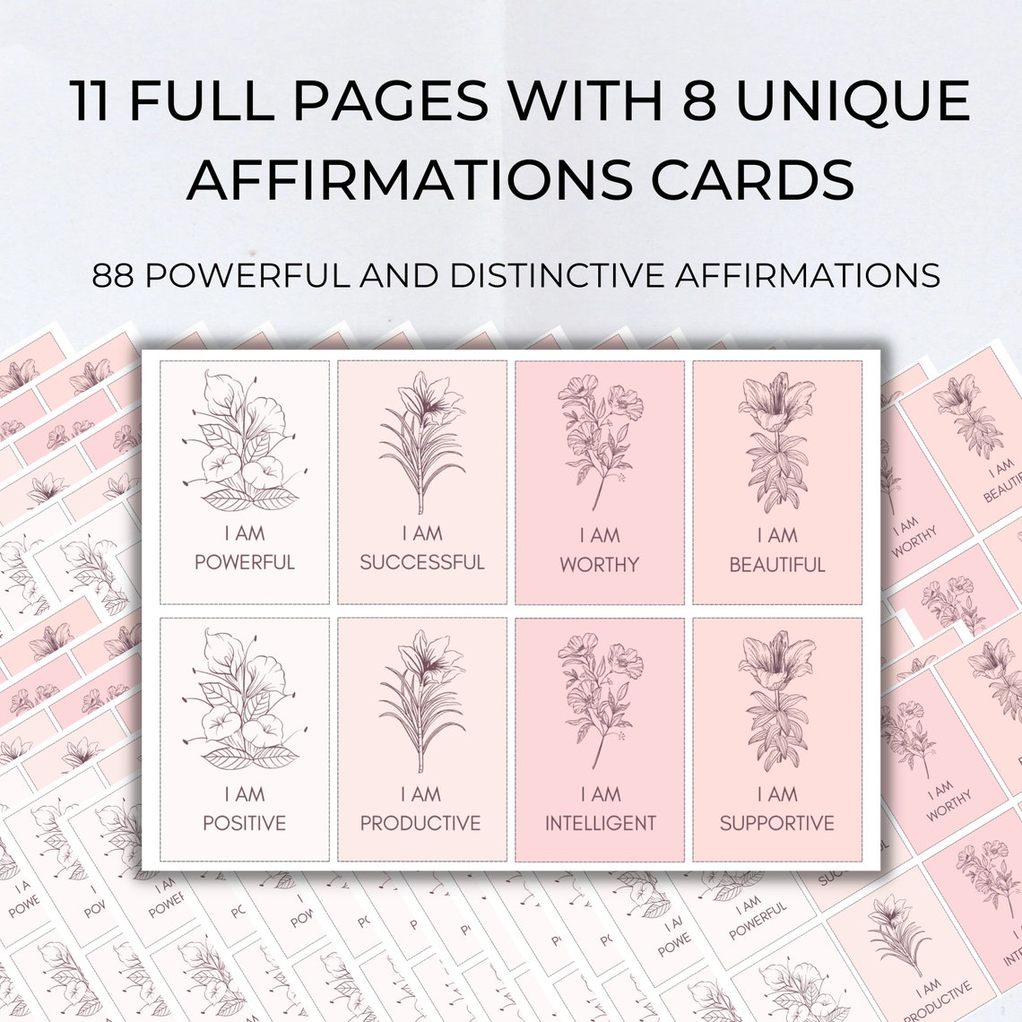 Cute Affirmation Cards Printable Affirmation Cards - Etsy