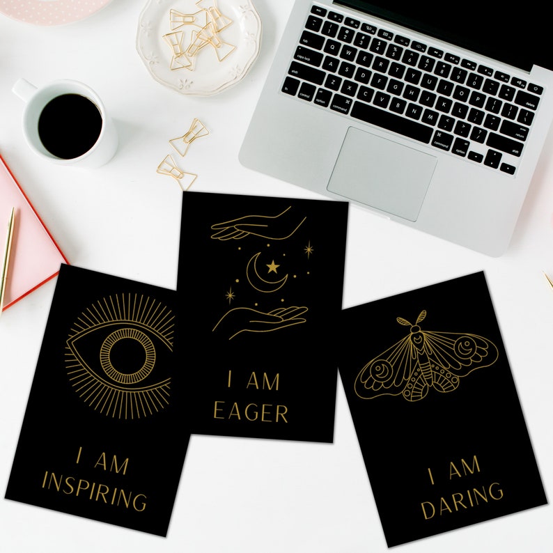 Black Affirmation Cards | Printable Affirmation Cards | Motivational ...