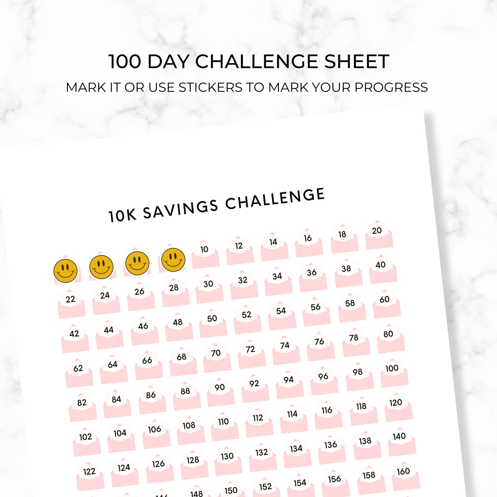 10k Savings Challenge With 100 Day Envelope Tracker - Etsy