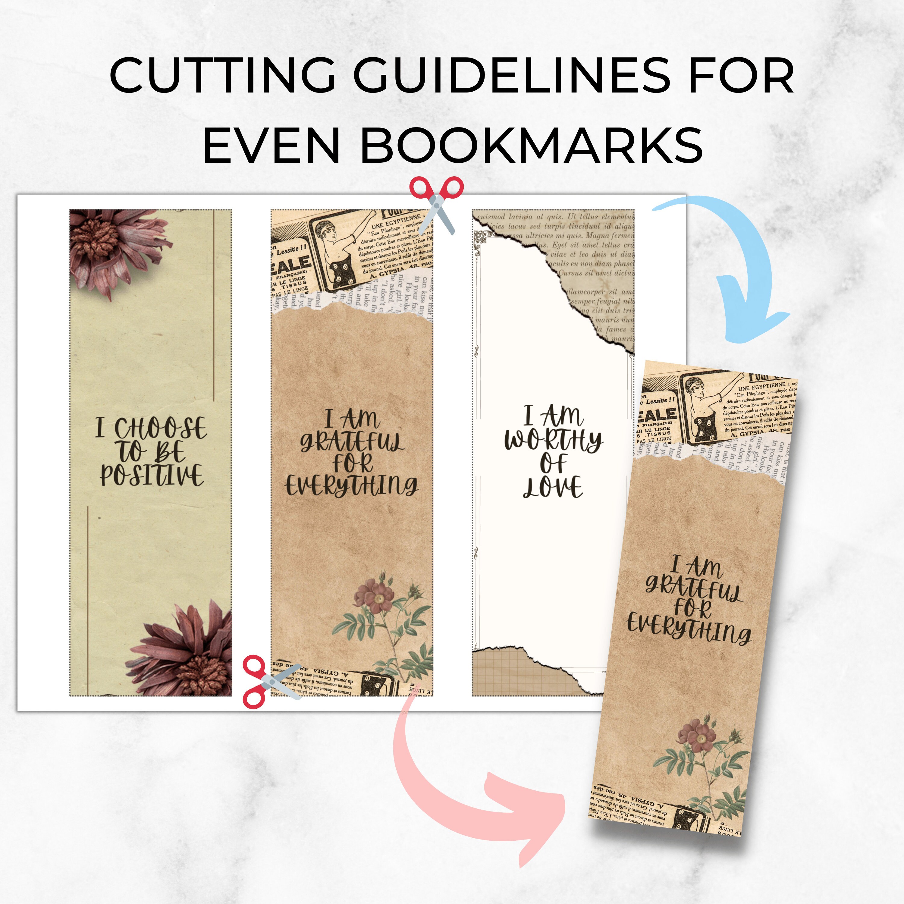 Vintage Bookmark | Floral Bookmark | Cute Bookmark Set | Aesthetic ...
