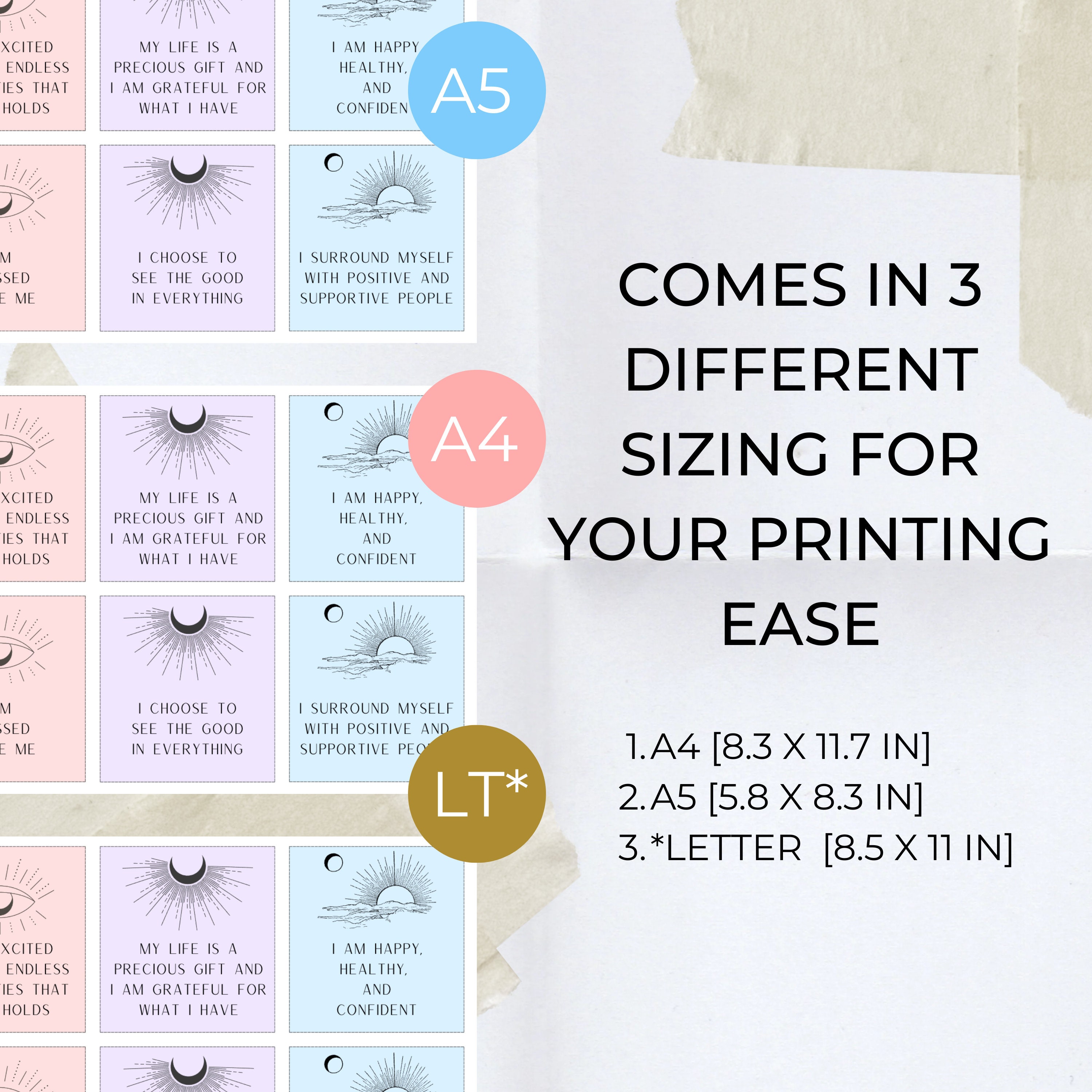 Pastel Goth Print Printable Affirmation Cards Motivational Cards Set ...