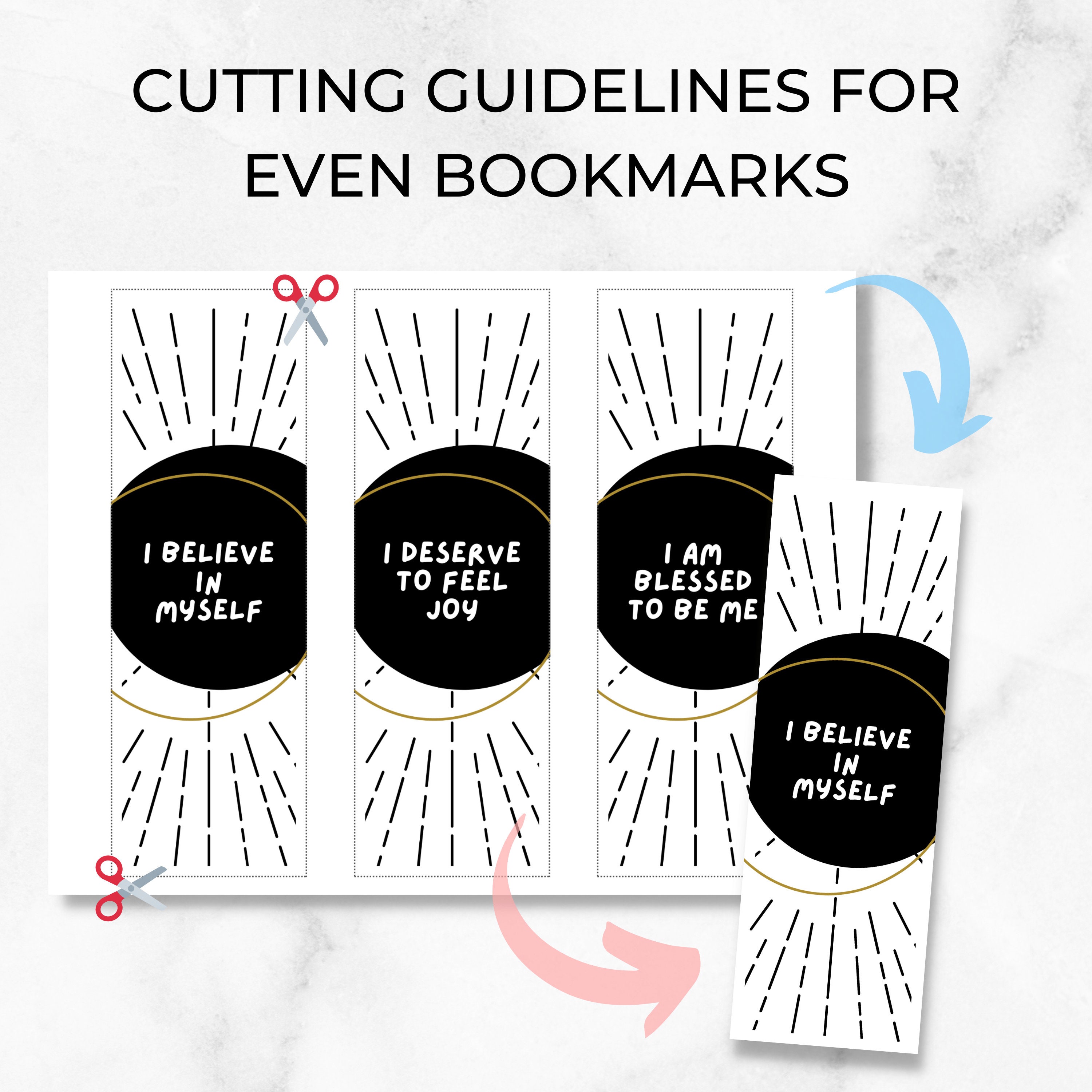 Boho Bookmarks Black and White Bookmarks Cute Bookmark Set - Etsy