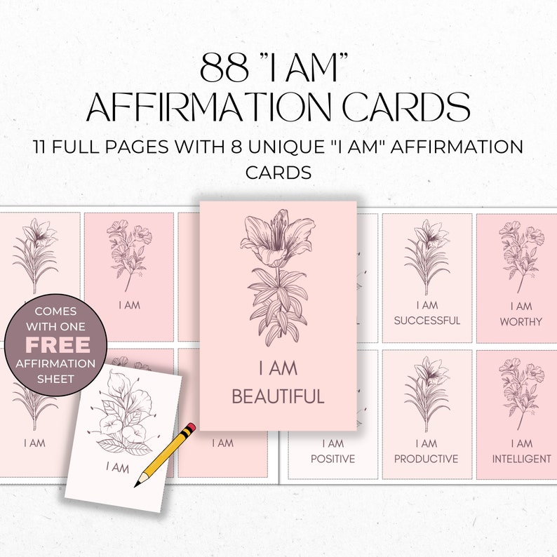 Cute Affirmation Cards Affirmation Deck Cards Printable Affirmation ...