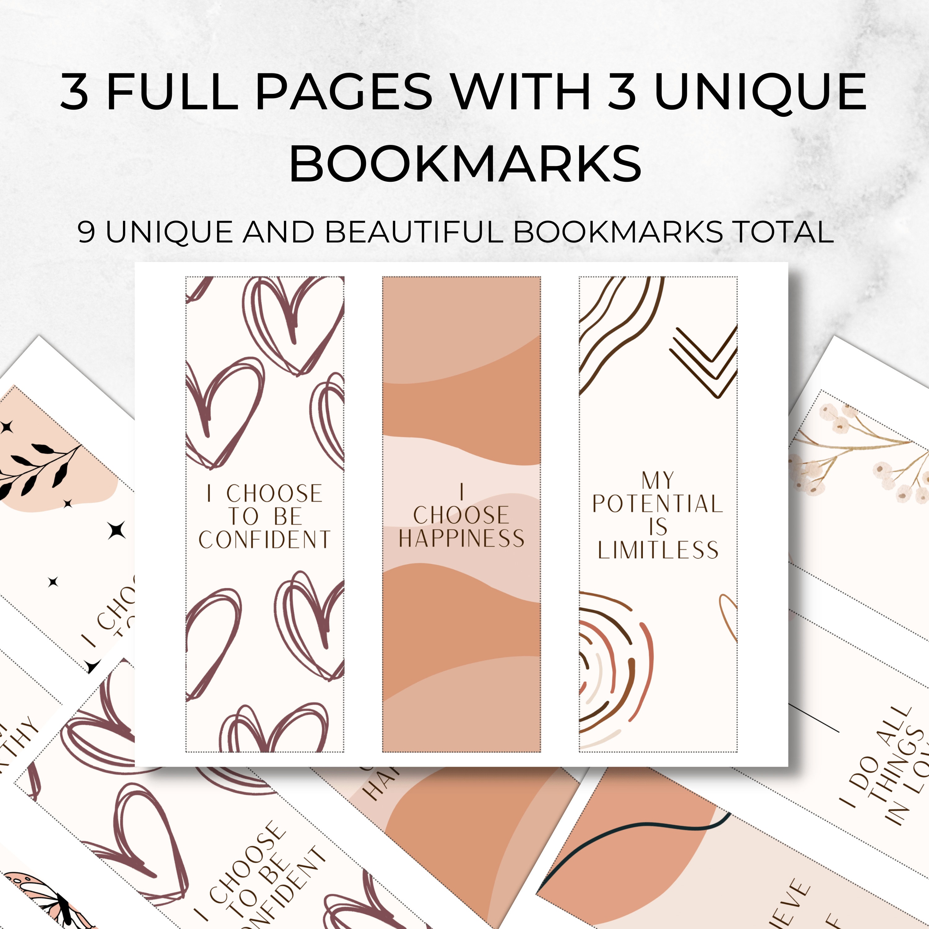 Positive Affirmation Bookmarks: Printable Bookmark Set (digital ...