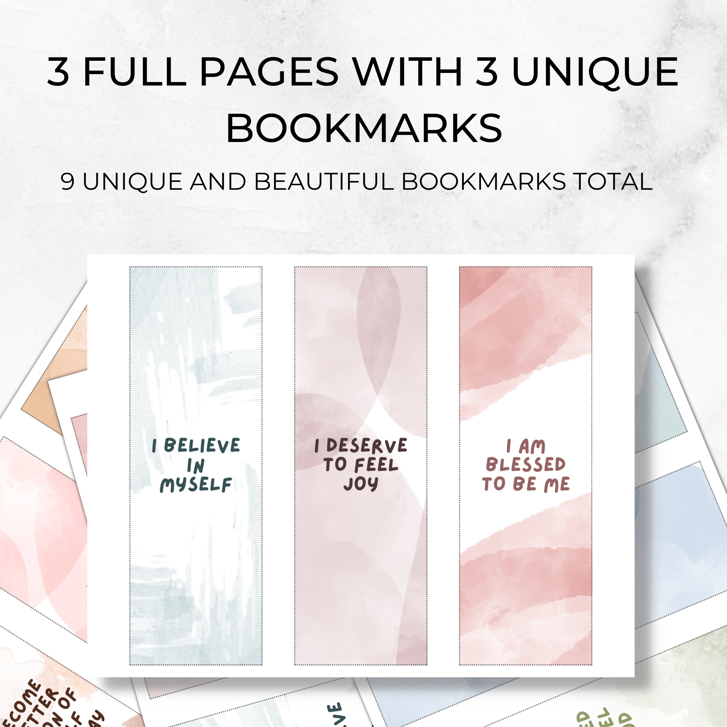 Watercolour Bookmarks | Gradient Print | Cute Bookmark Set | Aesthetic ...