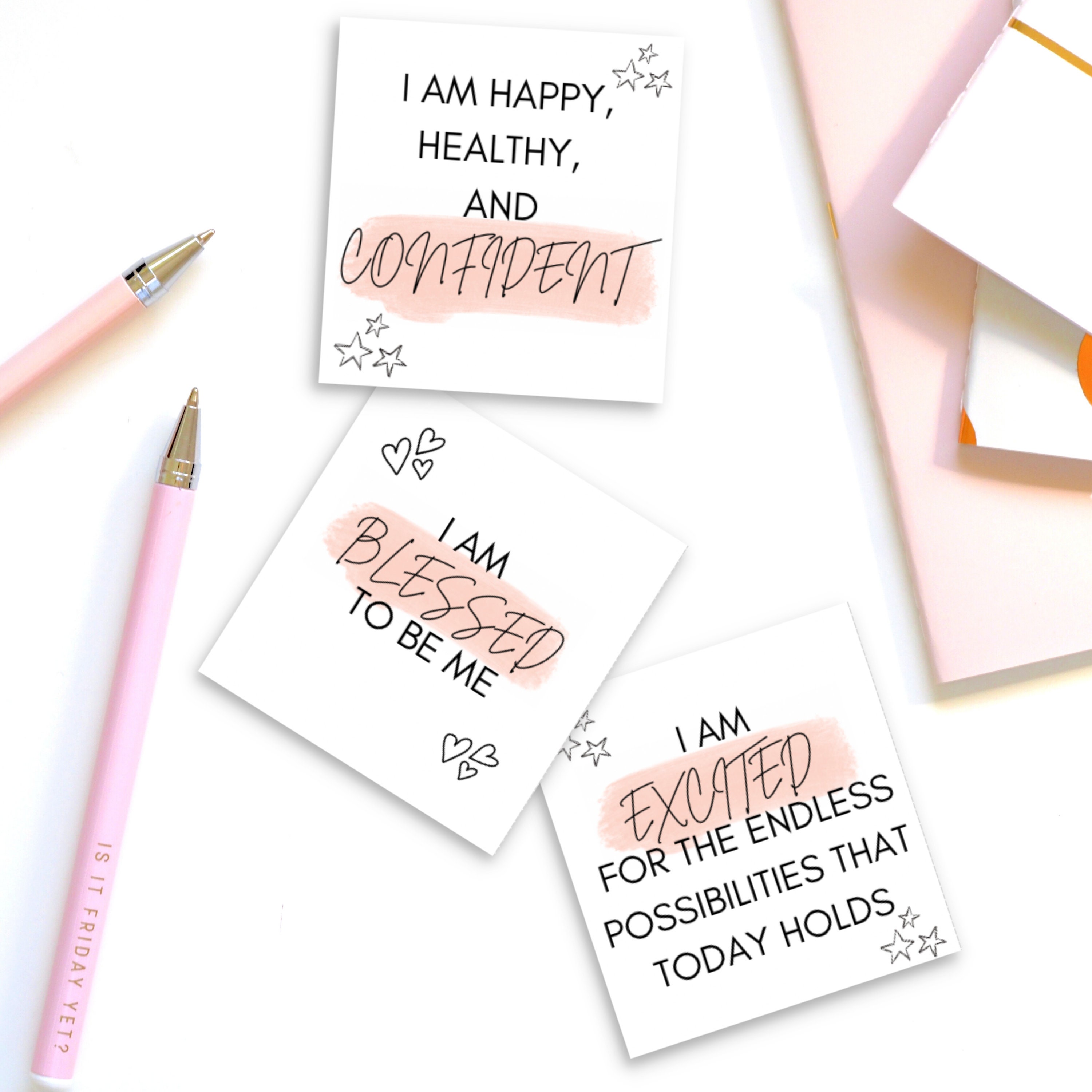 Cute Affirmation Cards Printable Affirmation Cards Motivational Cards ...