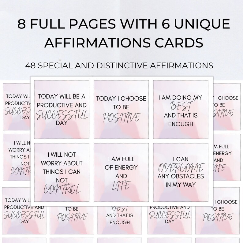 Purple Affirmation Cards Printable Affirmation Cards - Etsy