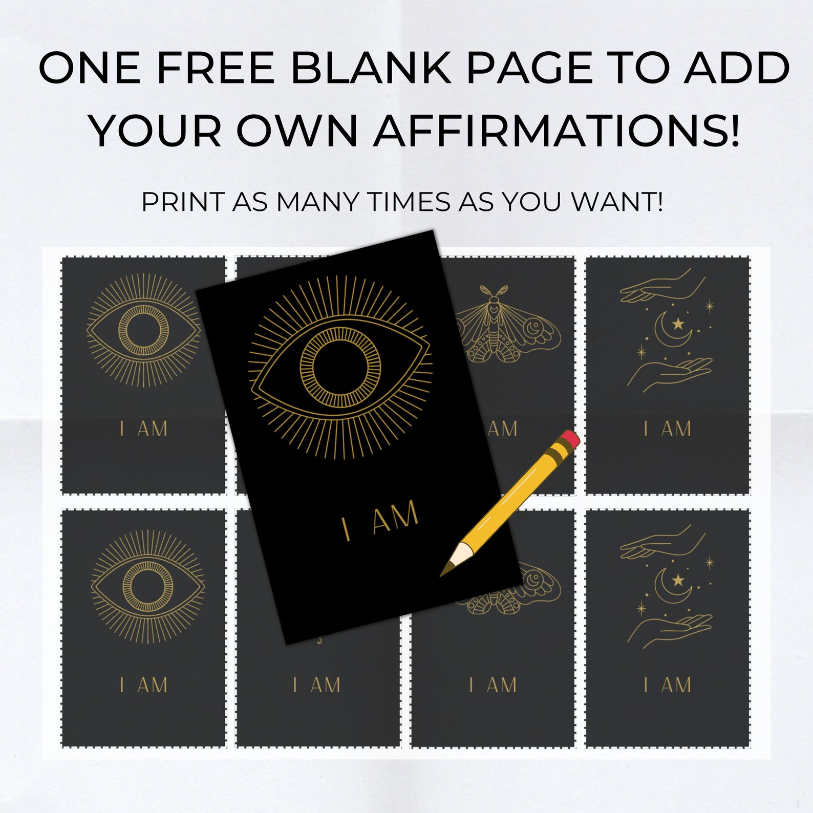 Black Affirmation Cards Printable Affirmation Cards Motivational Cards ...