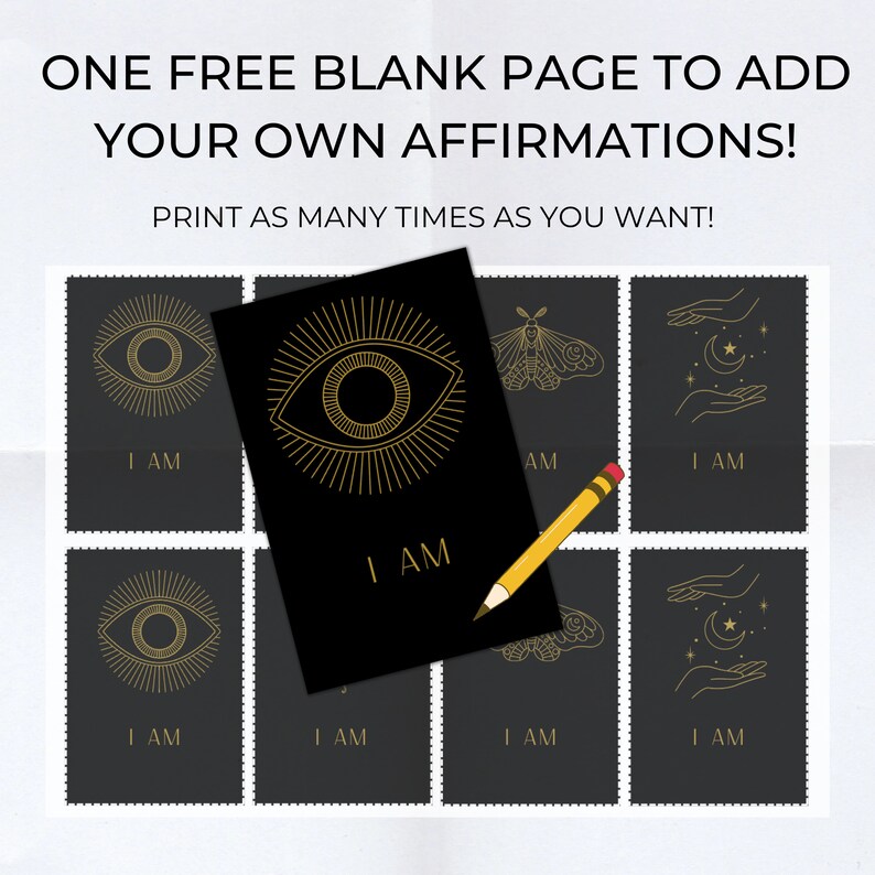 Black Affirmation Cards Printable Affirmation Cards - Etsy