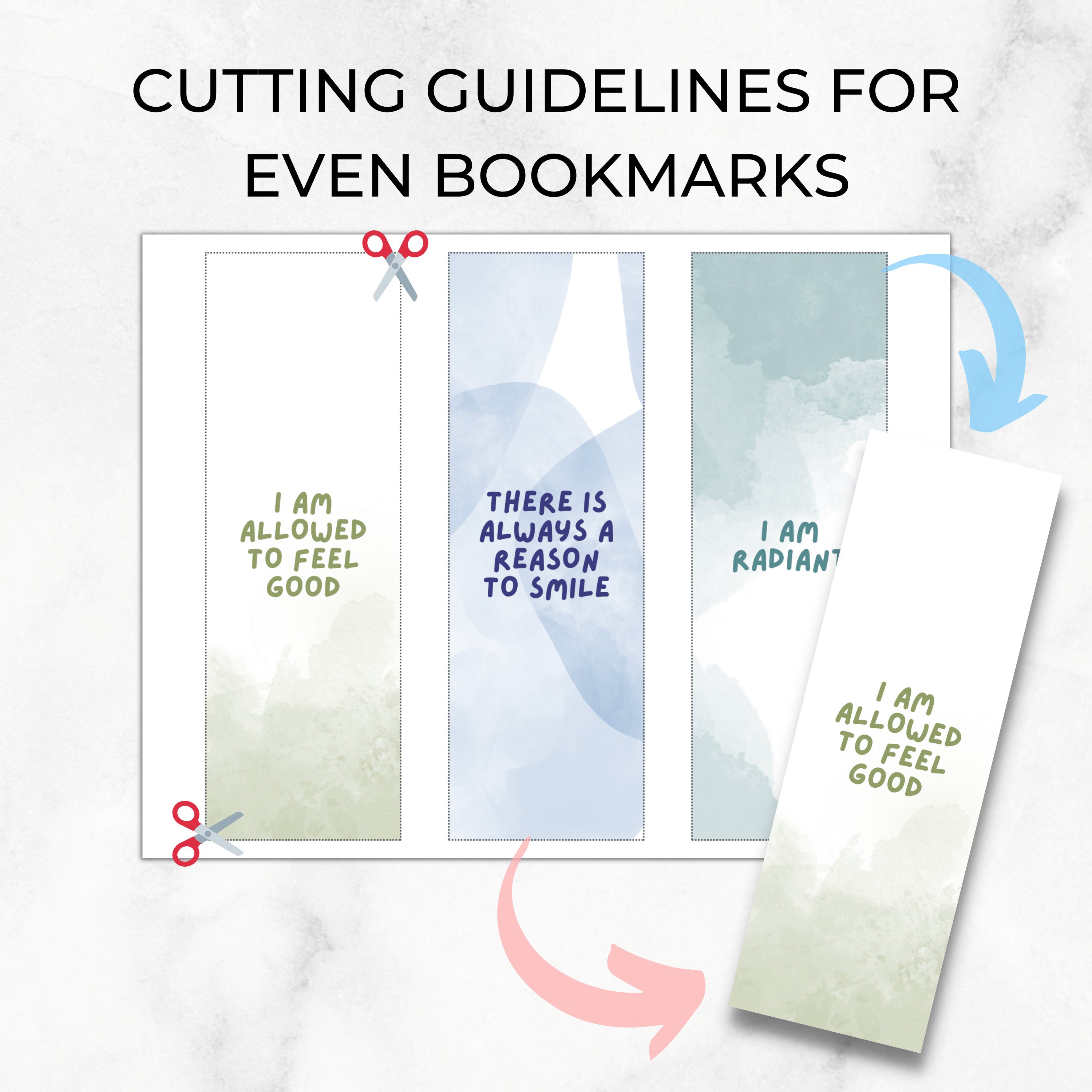 Watercolour Bookmarks | Gradient Print | Cute Bookmark Set | Aesthetic ...