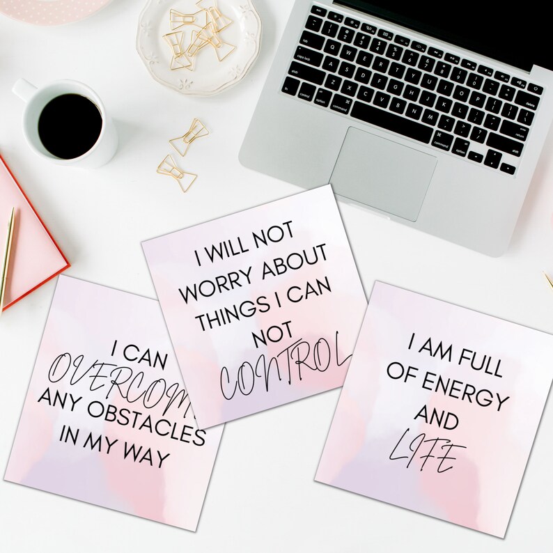 Purple Affirmation Cards: Daily Encouragement (printable PDF) - Etsy