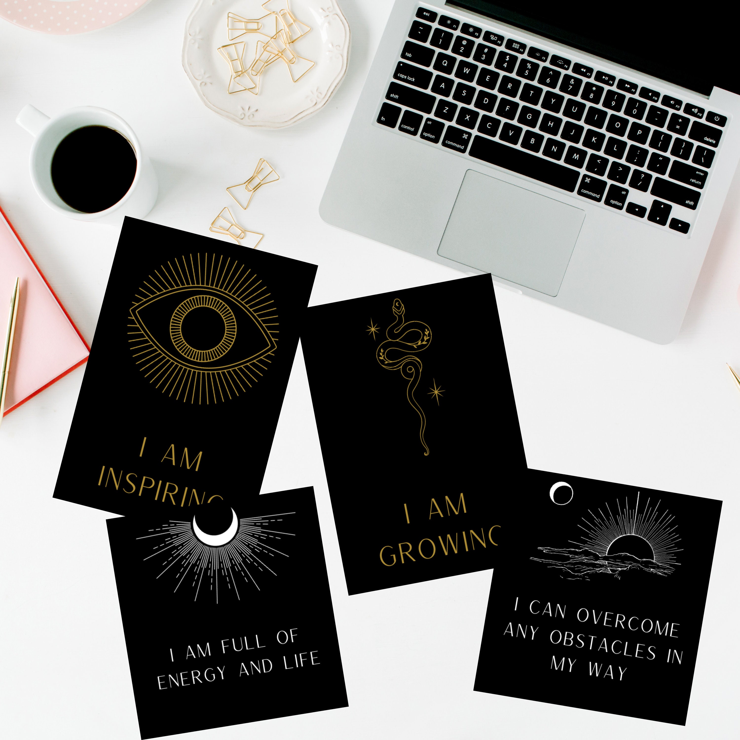 Black Affirmation Cards Affirmation Deck Cards Printable - Etsy