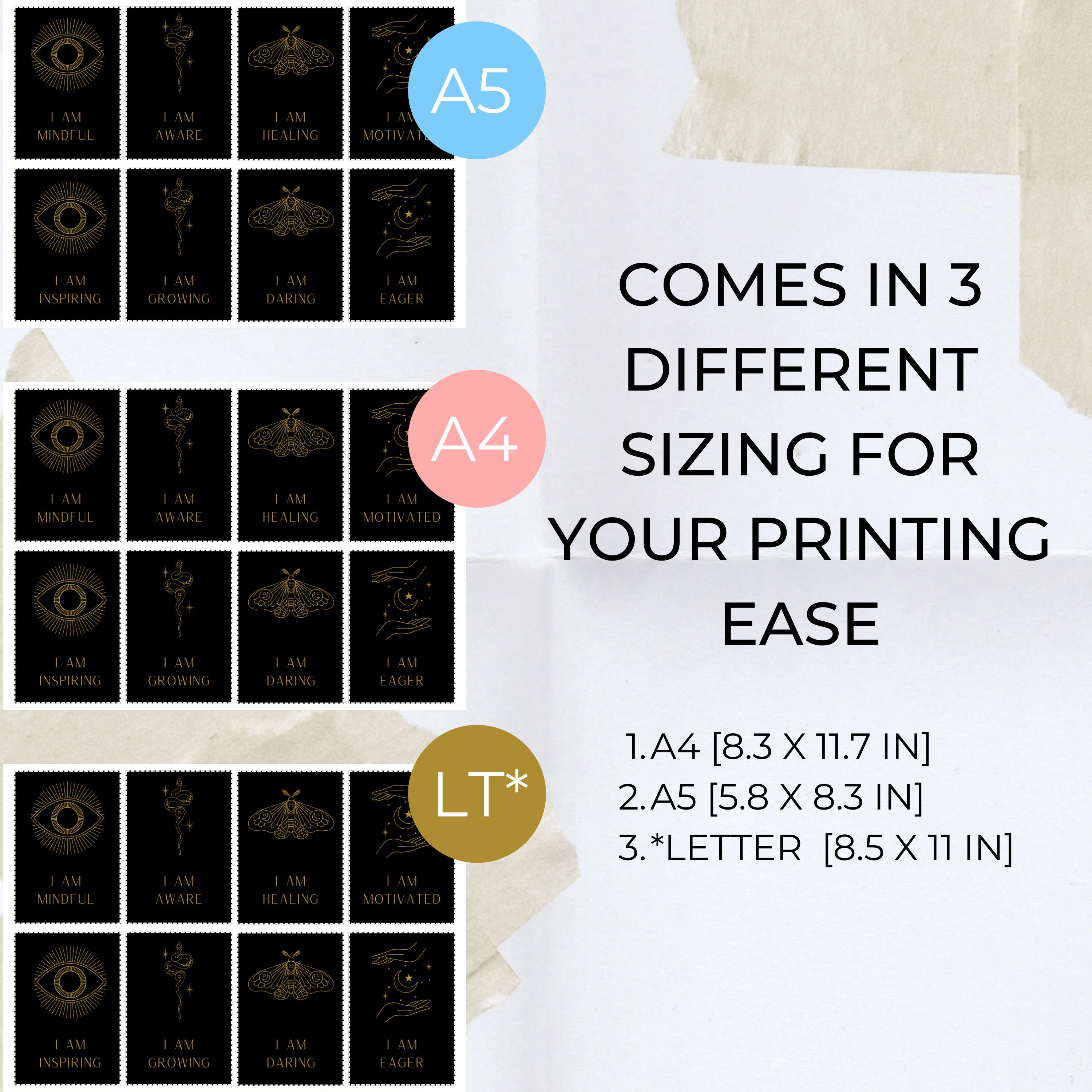 Black Affirmation Cards Printable Affirmation Cards Motivational Cards ...