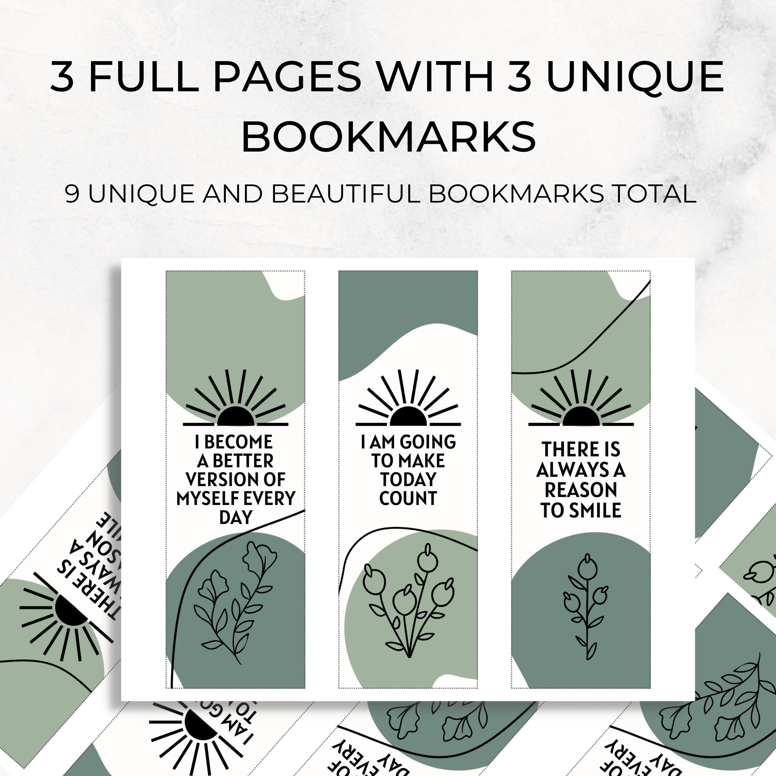 Boho Bookmarks Botanical Bookmarks Cute Bookmark Set Aesthetic ...