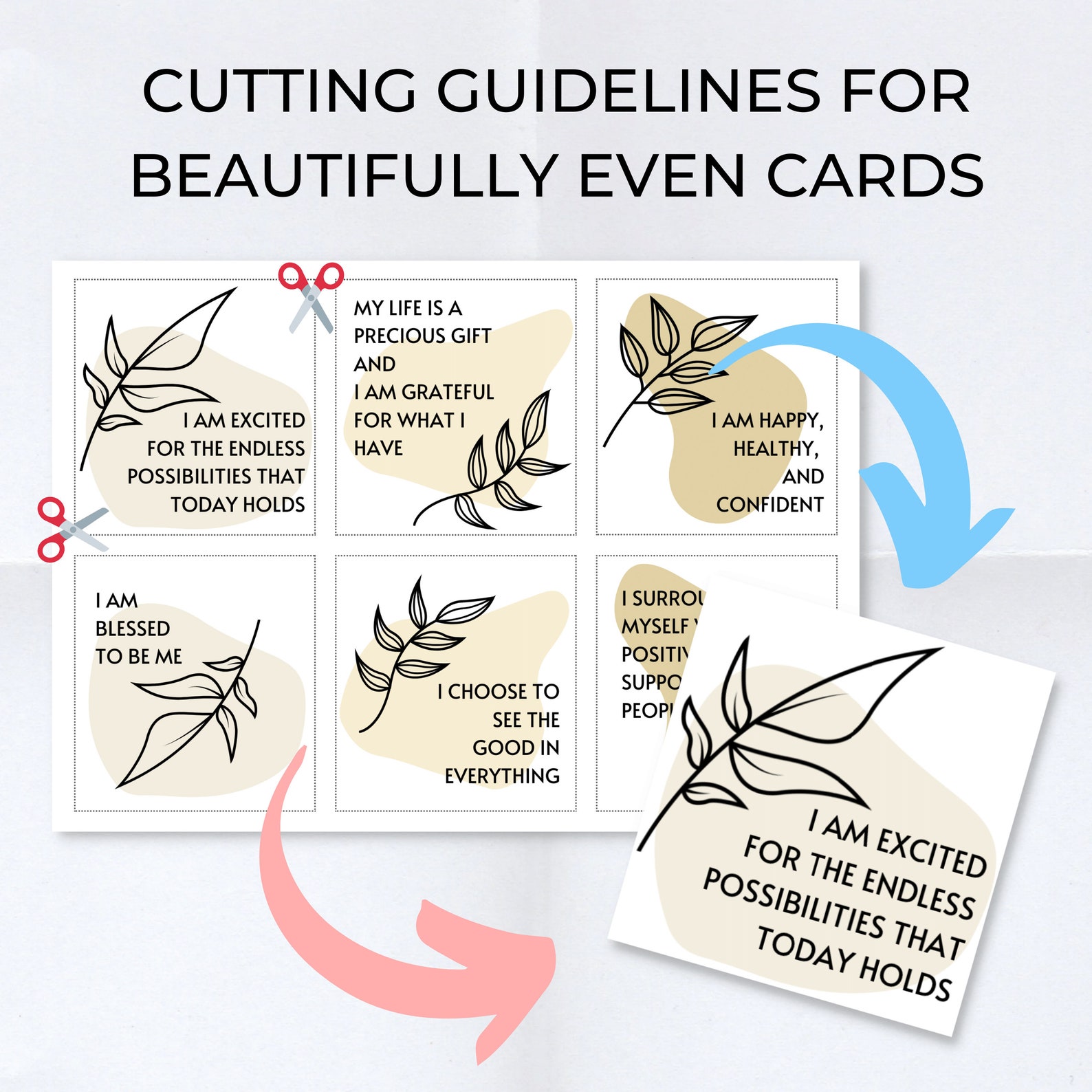 Boho Affirmation Cards Printable Affirmation Cards Motivational Cards ...