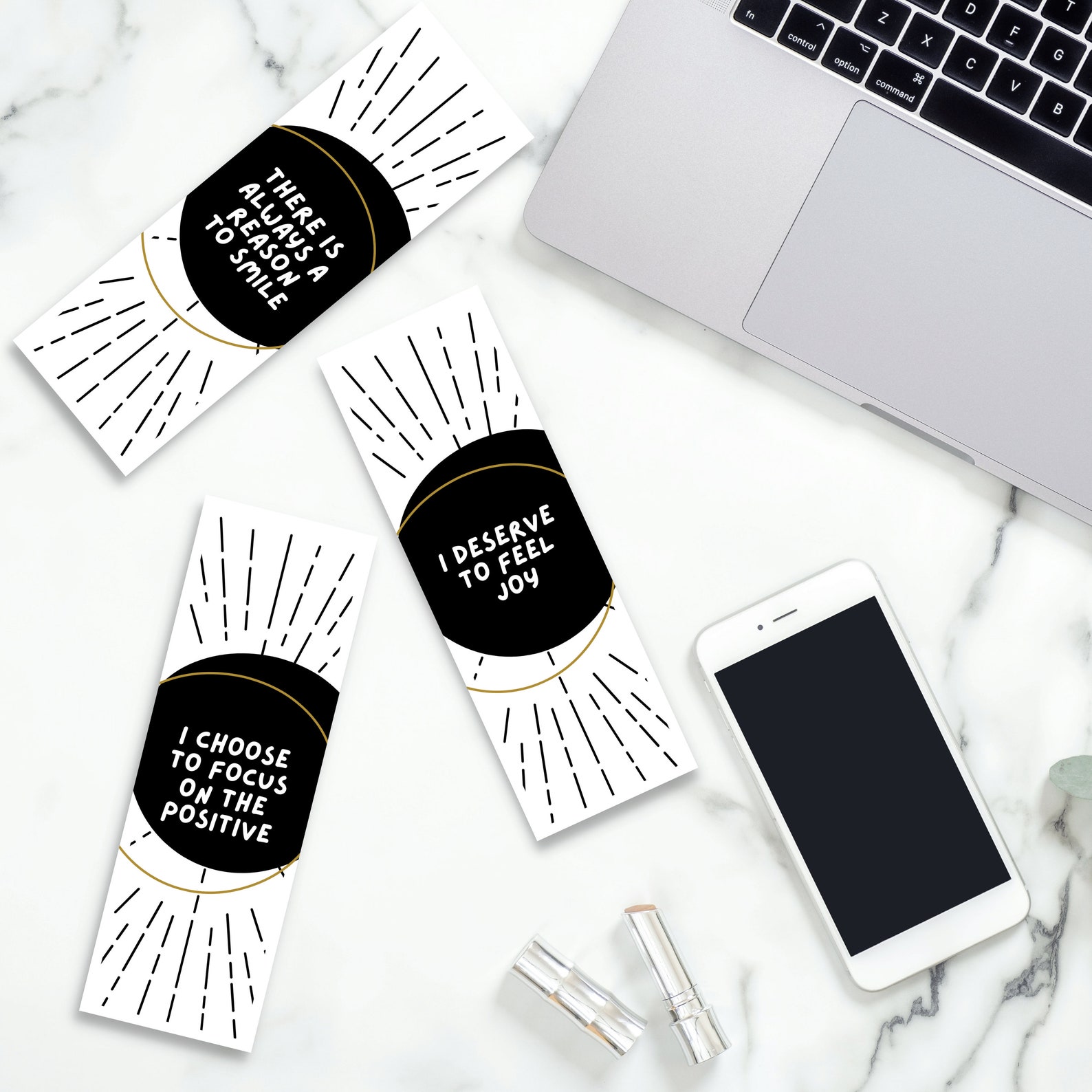 Boho Bookmarks Black and White Bookmarks Cute Bookmark Set - Etsy