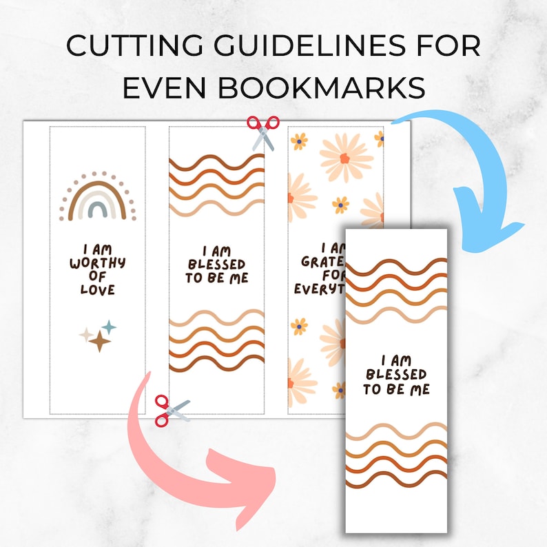 Boho Positive Affirmation Printable Bookmarks | Bookmark Set | Digital ...